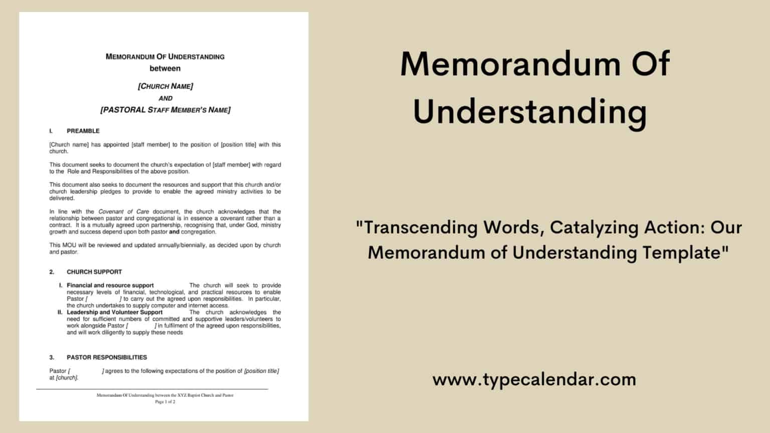 Free Printable Memorandum Of Understanding Templates [Word, PDF]