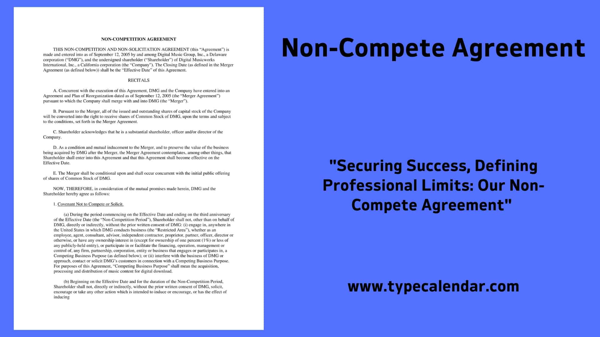 Free Printable Non Compete Agreement Templates Word PDF 