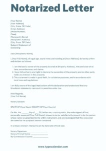 Free Printable Notarized Letter Templates [Word, PDF]