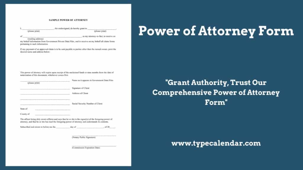 Free Printable Power Of Attorney Form Templates [PDF, Word] POA