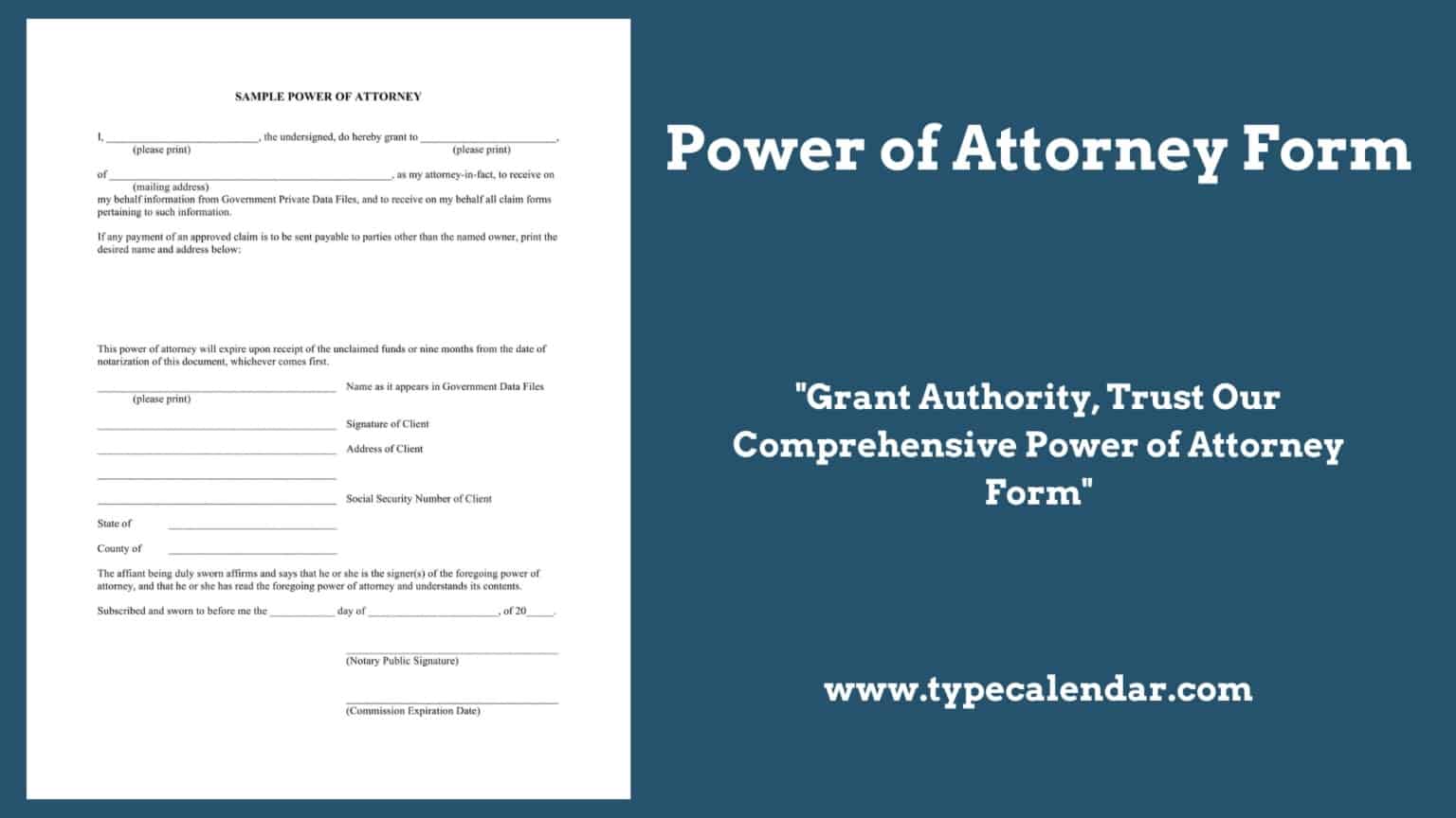 Free Printable Power Of Attorney Form Templates [PDF, Word] POA