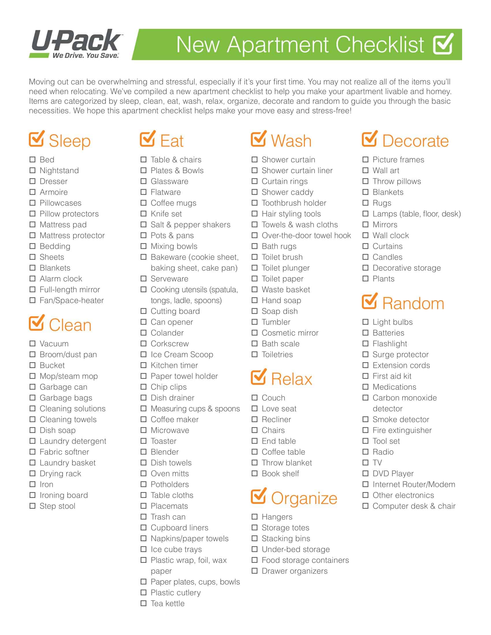 Free Printable Apartment Checklist Templates Excel PDF Word Free Printable Apartment Checklist Templates Excel PDF Word