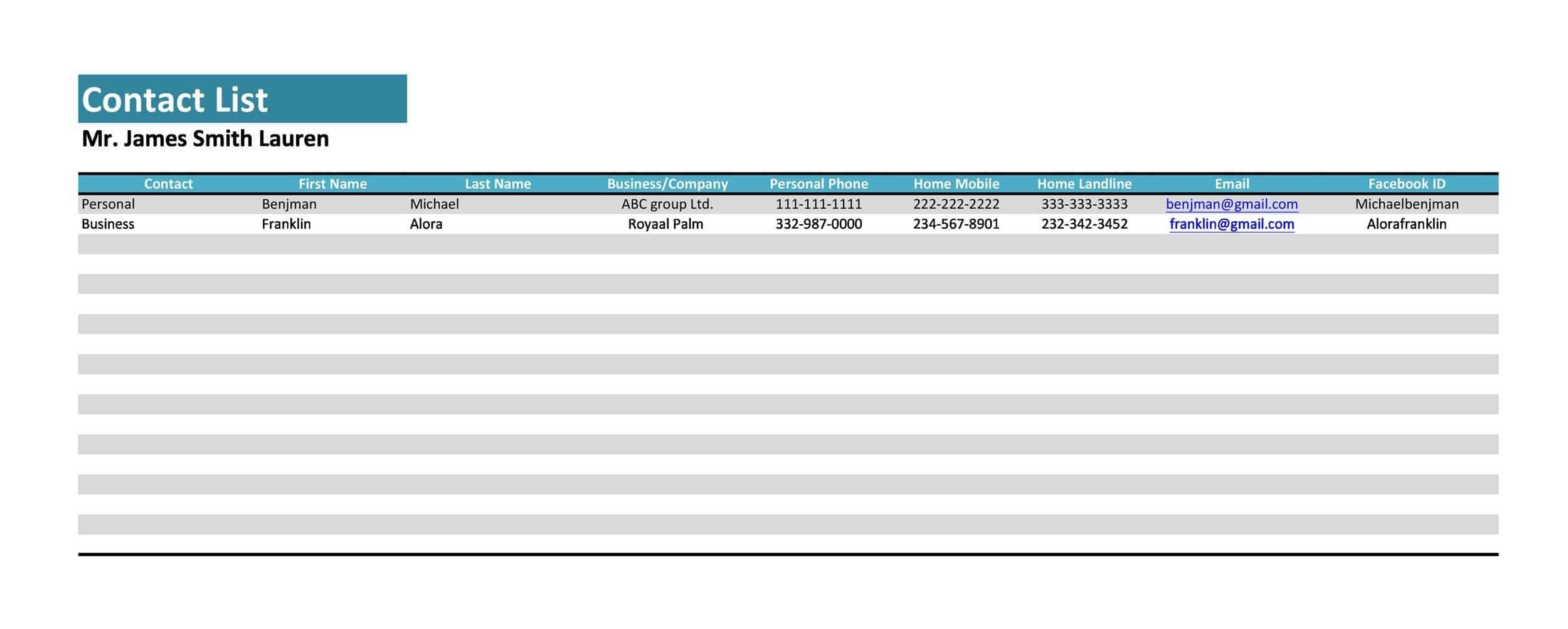 Free Printable Contact List Template Our Comprehensive Free Printable Contact List Template Our Comprehensive