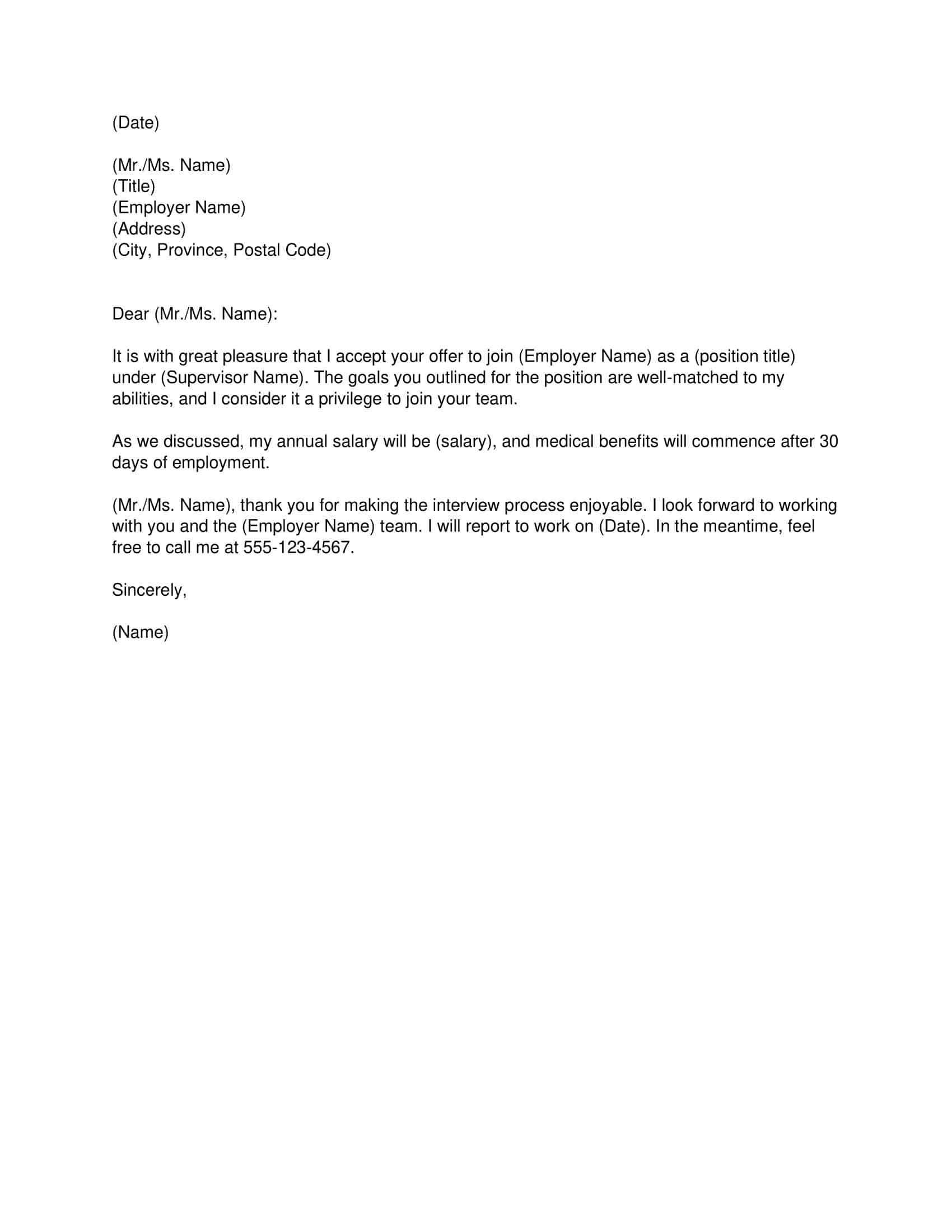 Free Printable Job Offer Acceptance Letter Templates PDF Sample free-printable-job-offer-acceptance-letter-templates-pdf-sample