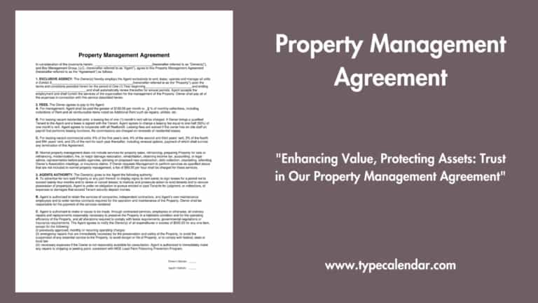 Free Printable Property Management Agreement Templates [PDF, Word]