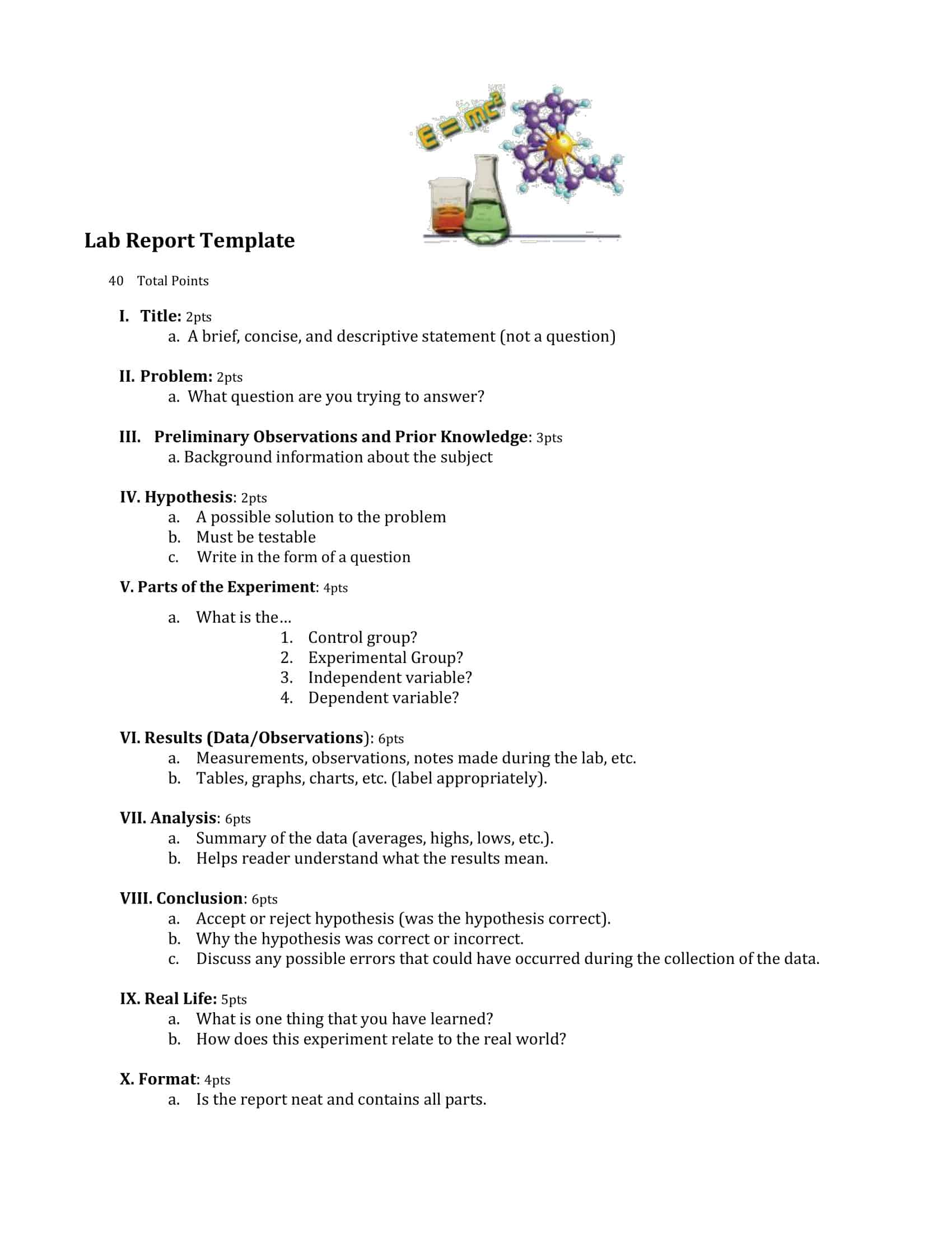 Free Printable Lab Report Templates PDF Word Free Printable Lab Report Templates PDF Word