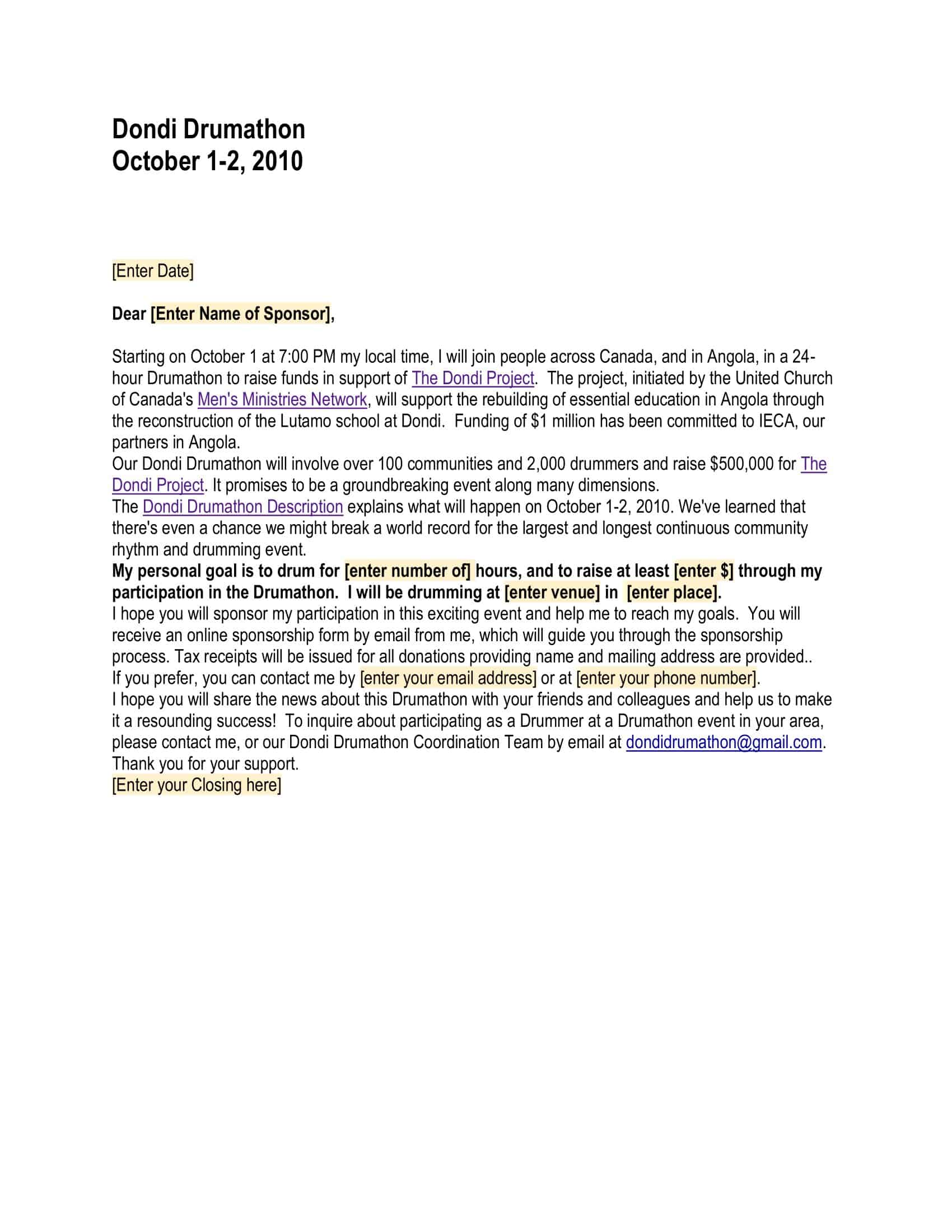 Free Printable Sponsorship Letter Templates PDF Word Excel Visa Event Free Printable Sponsorship Letter Templates PDF Word Excel Visa Event