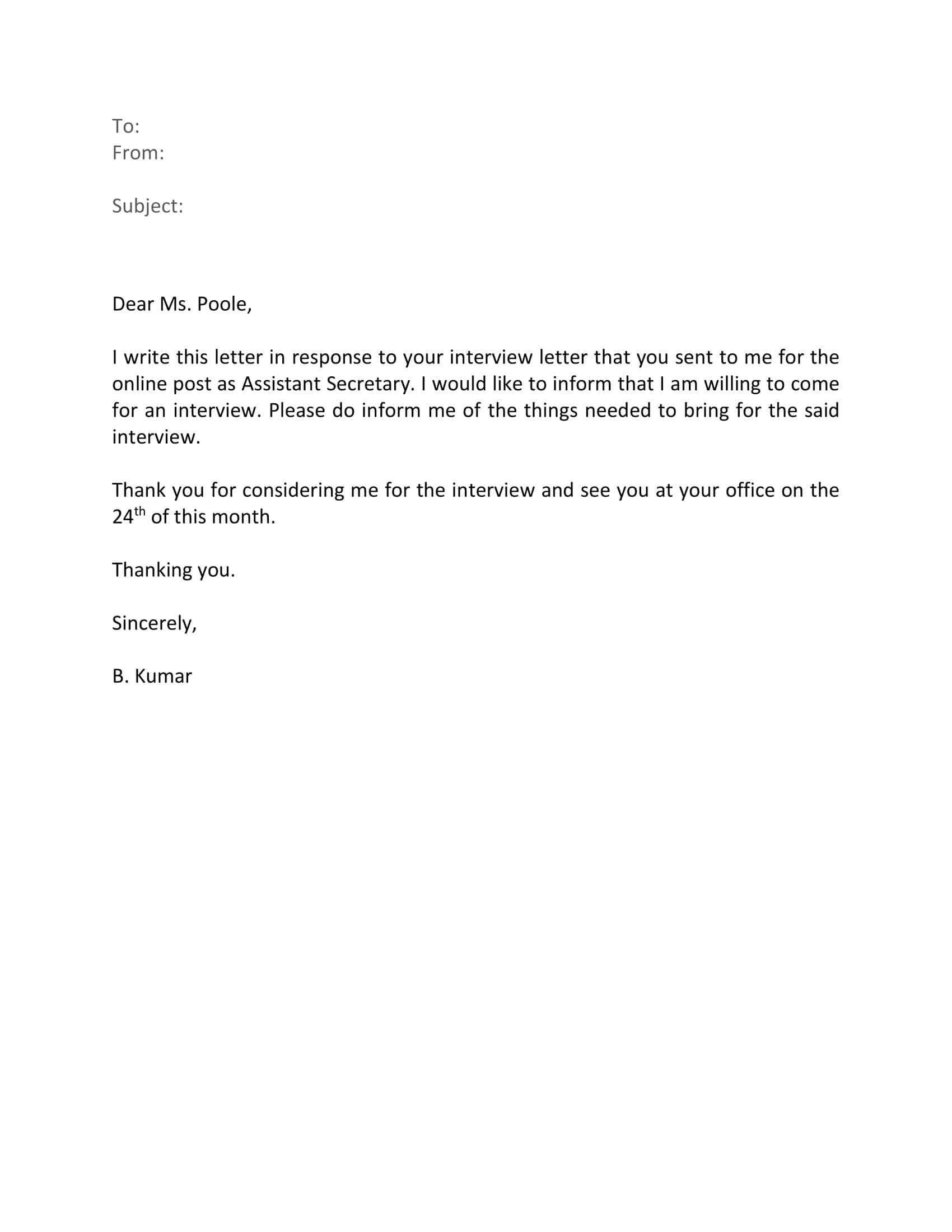 Free Printable Interview Acceptance Email Template Customize And Download 