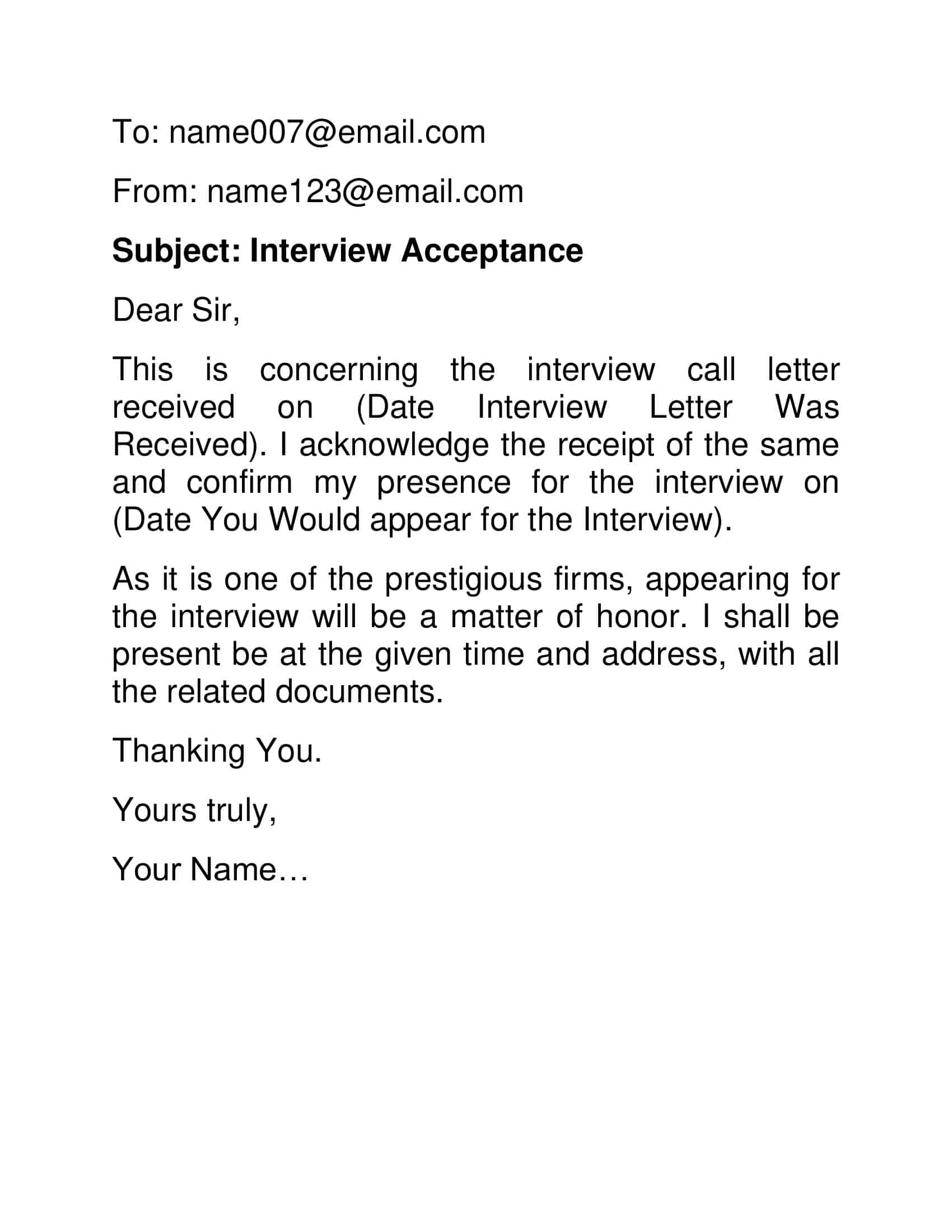 Job Interview Call Letter Job Interview Call Letter