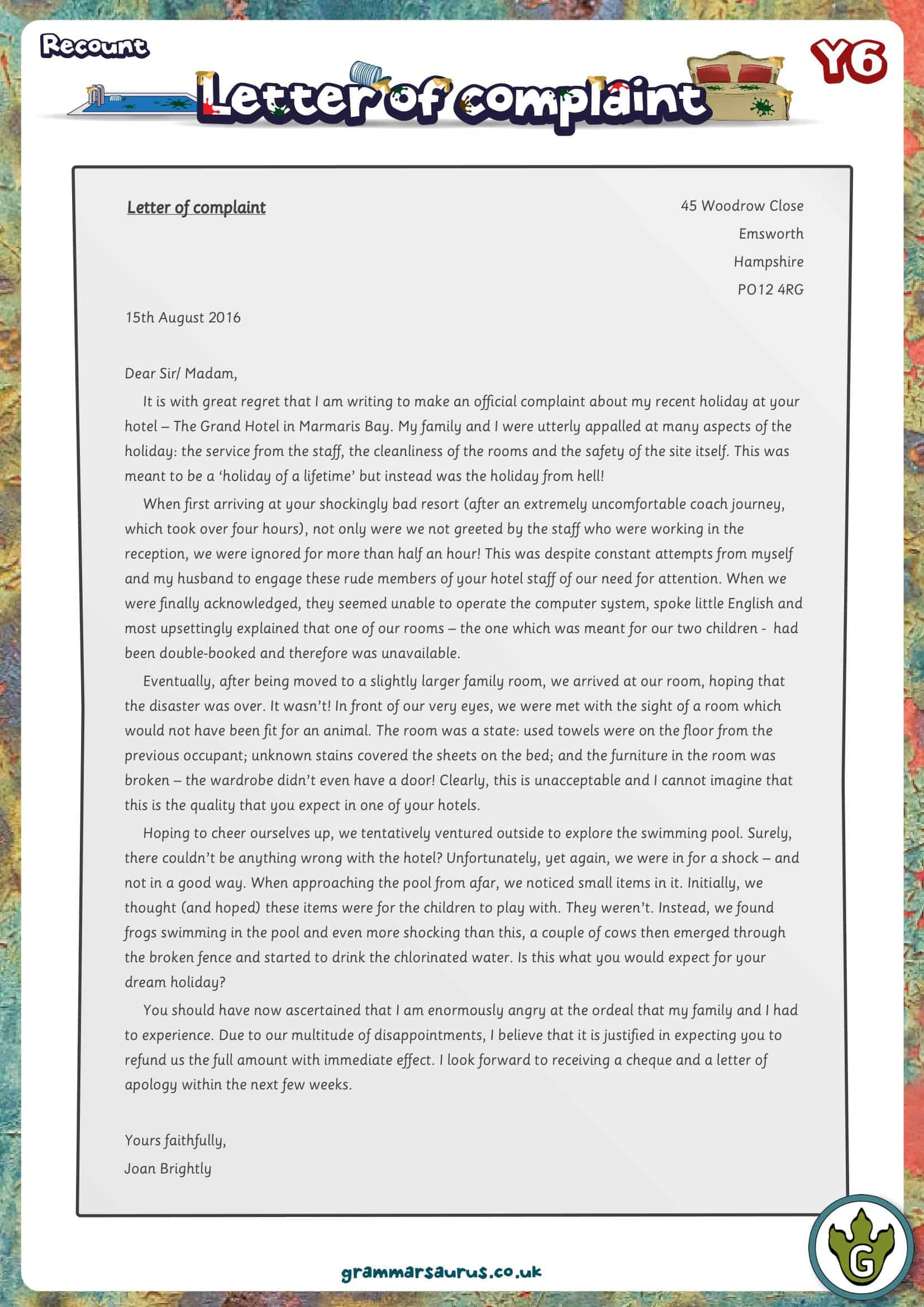 Free Printable Complaint Letter Templates Word PDF School Formal free-printable-complaint-letter-templates-word-pdf-school-formal