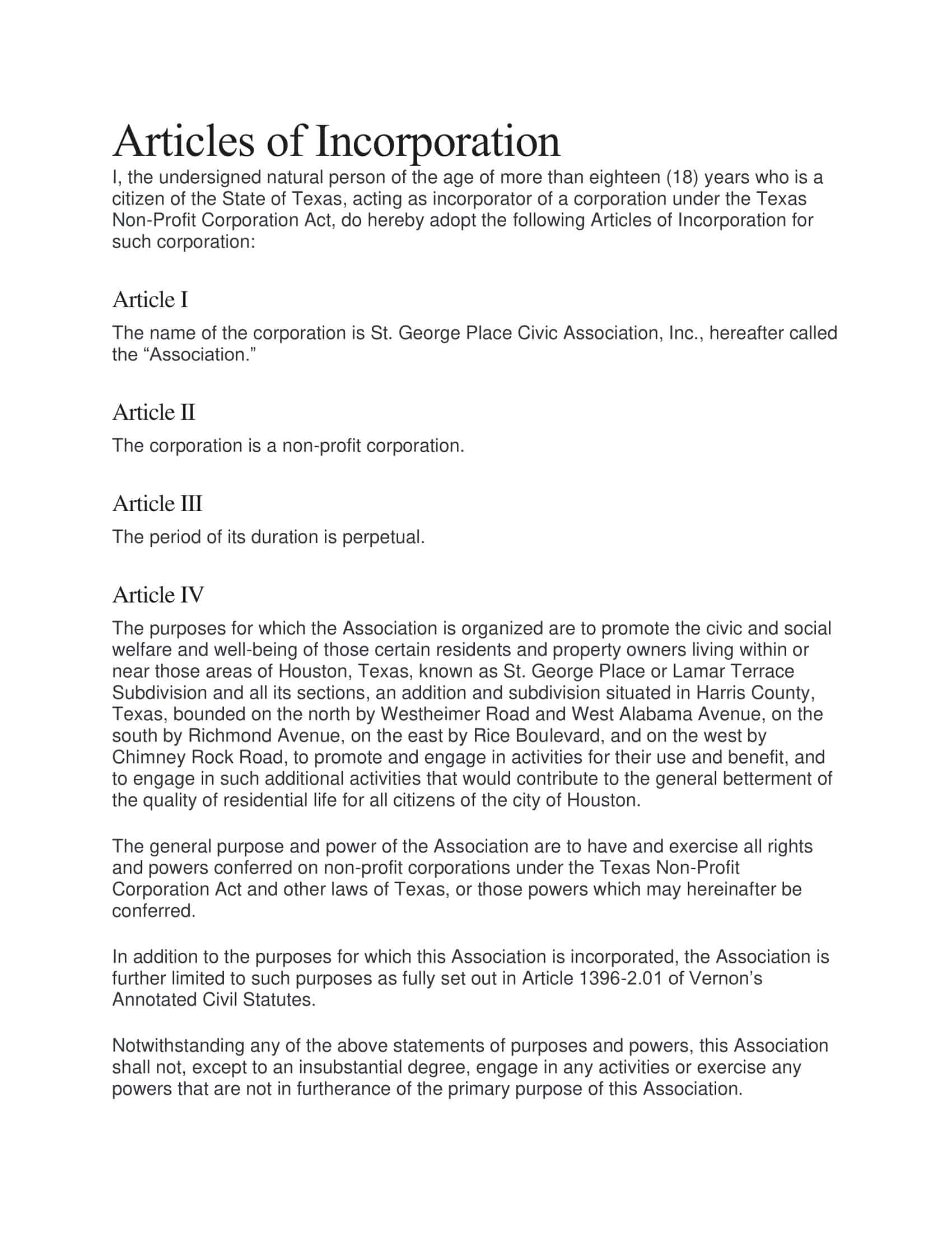 Free Printable Articles Of Incorporation Templates PDF Word Non Profit free-printable-articles-of-incorporation-templates-pdf-word-non-profit