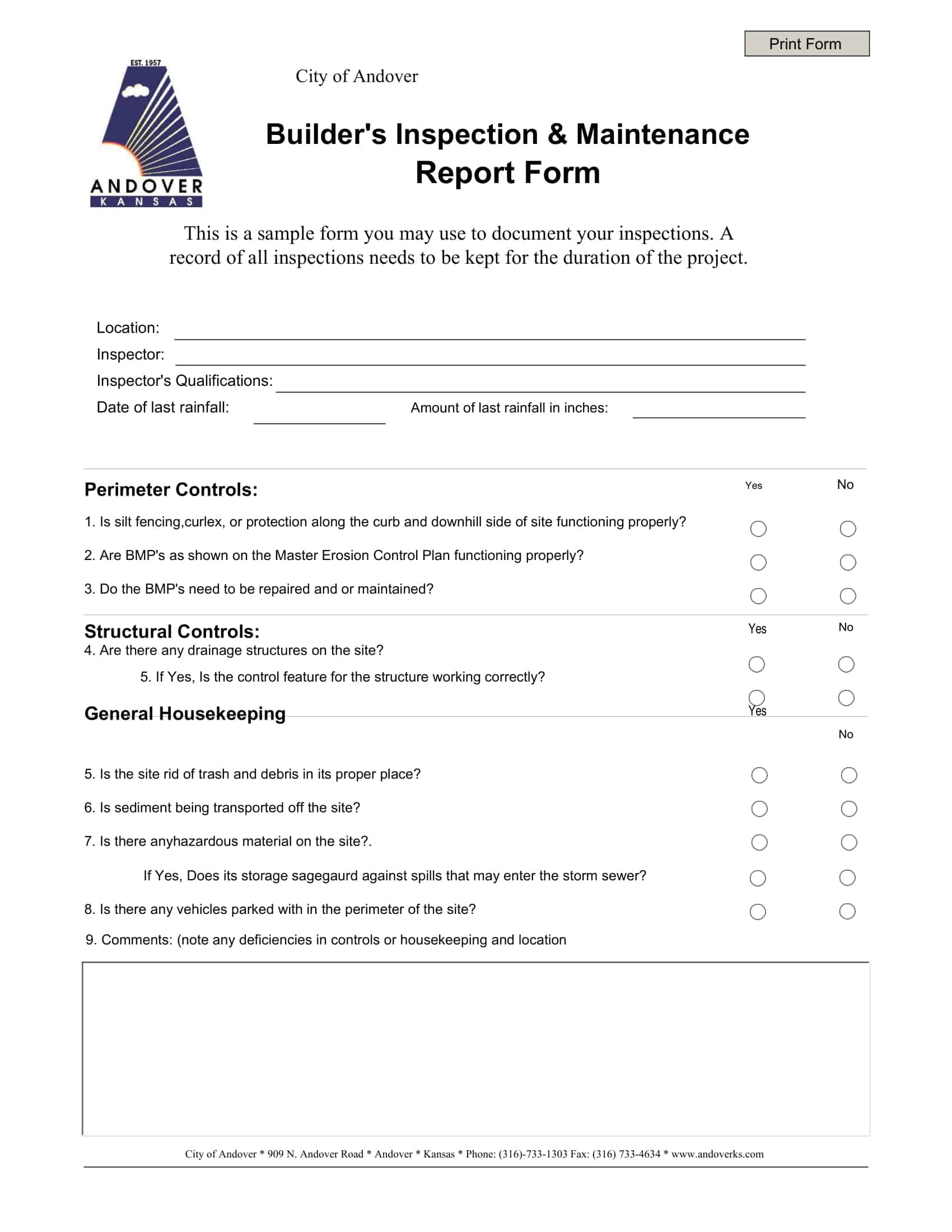 Free Printable Maintenance Report Templates Excel PDF Word Monthly