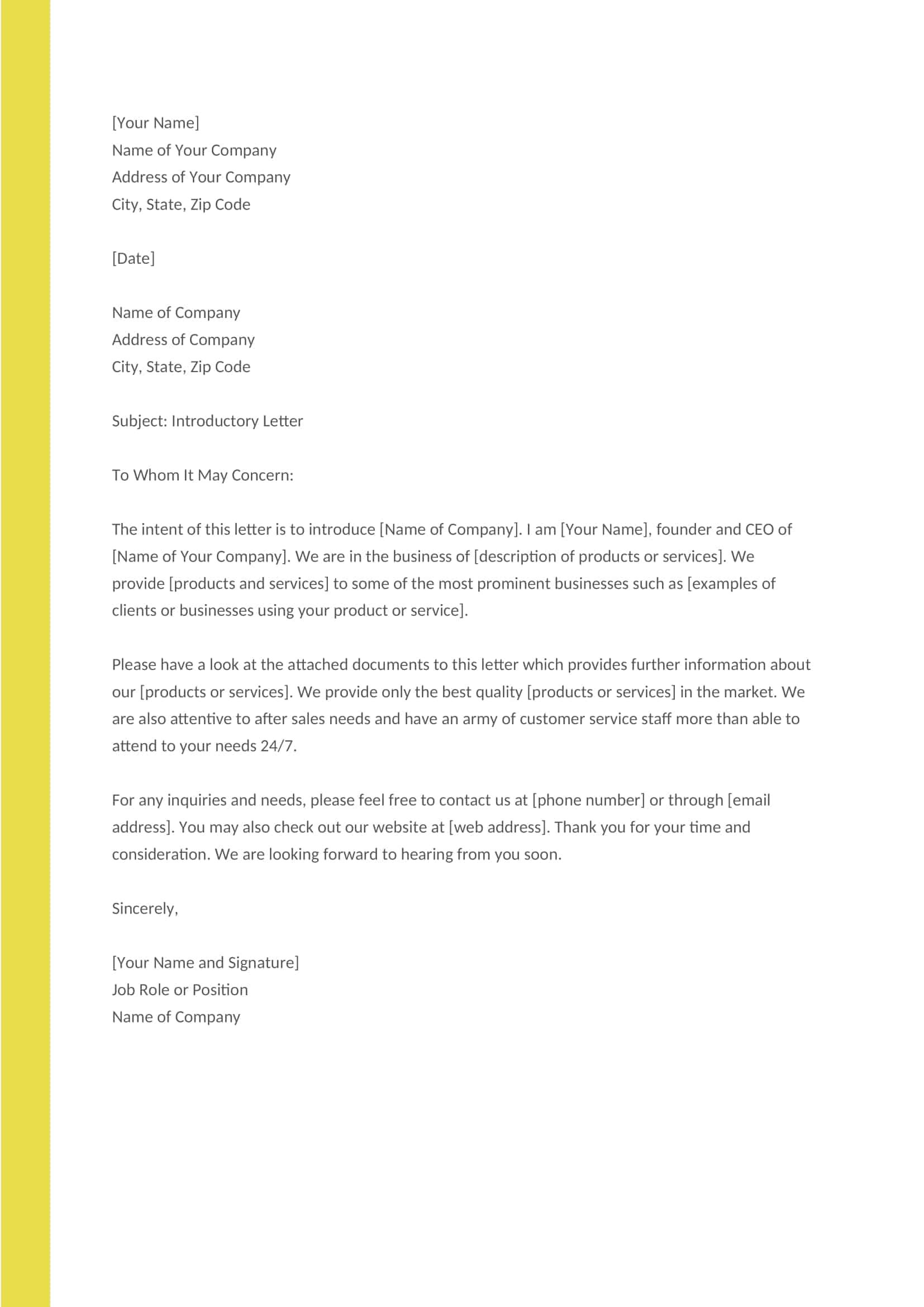 Free Printable Business Introduction Letter Templates Word PDF free-printable-business-introduction-letter-templates-word-pdf
