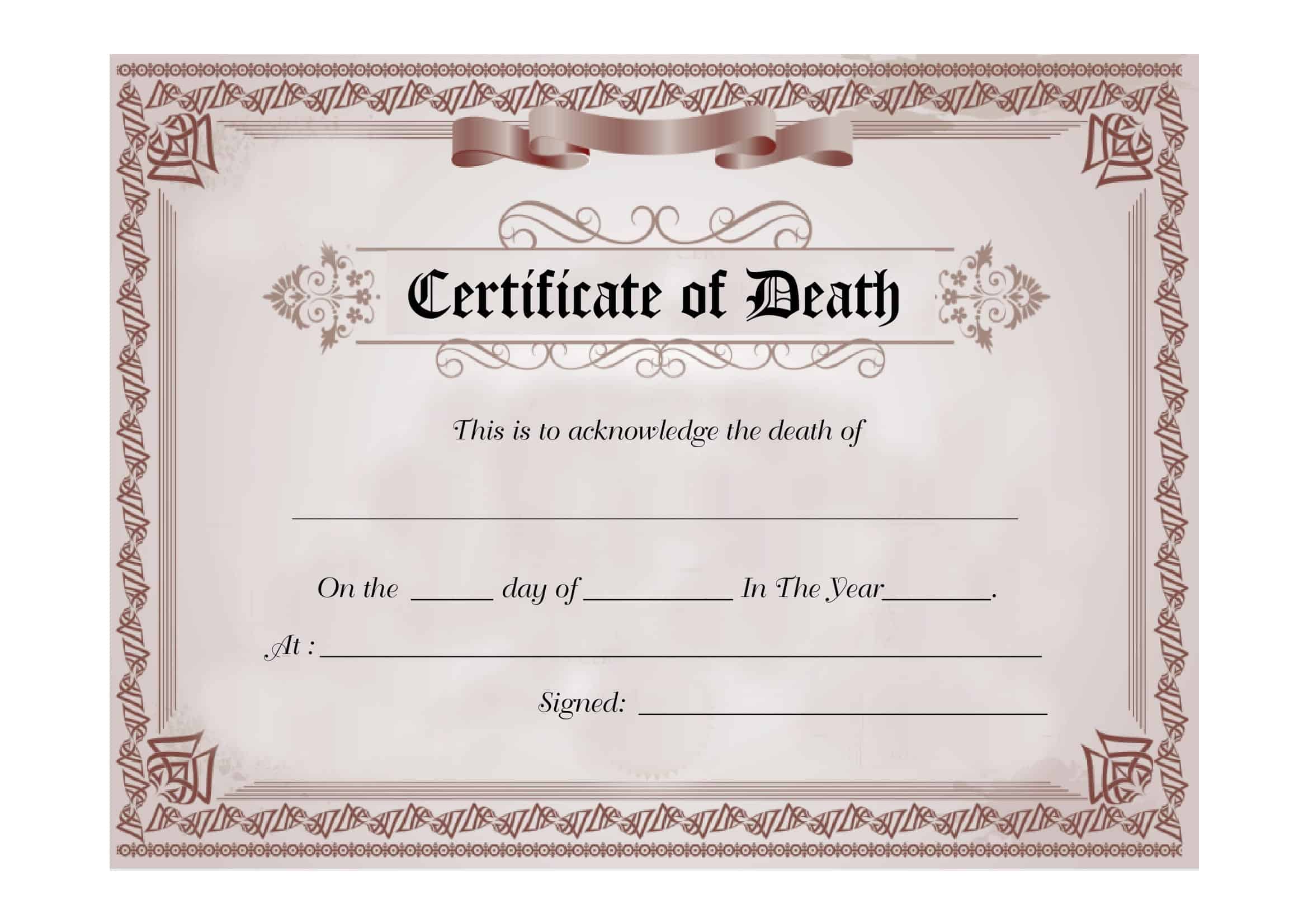 Certificate Of Death Template certificate-of-death-template