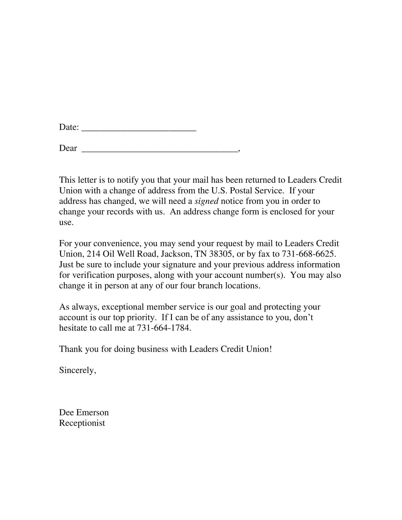 Free Printable Change Of Address Letter Templates PDF Word Business Free Printable Change Of Address Letter Templates PDF Word Business
