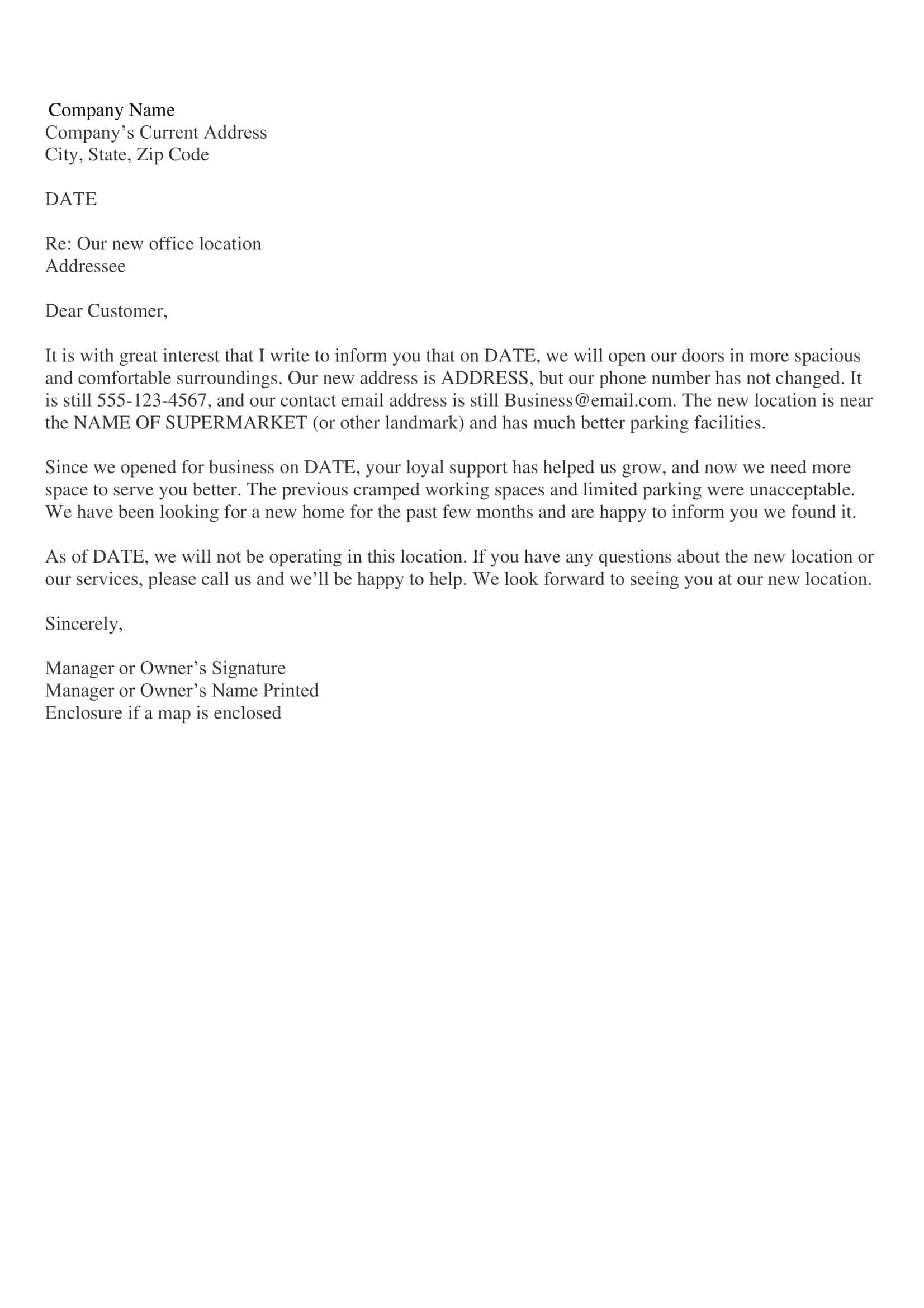 Free Printable Change Of Address Letter Templates PDF Word Business free-printable-change-of-address-letter-templates-pdf-word-business