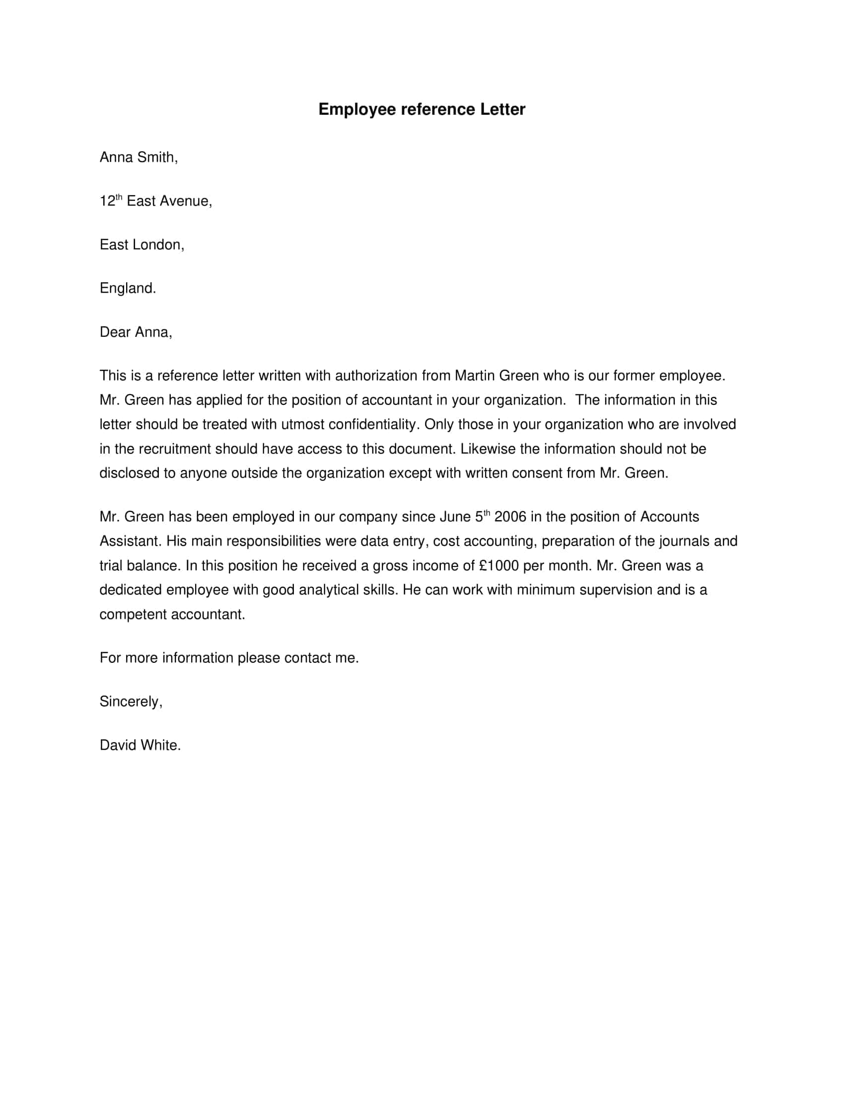 Free Printable Personal Character Reference Letter Templates PDF 