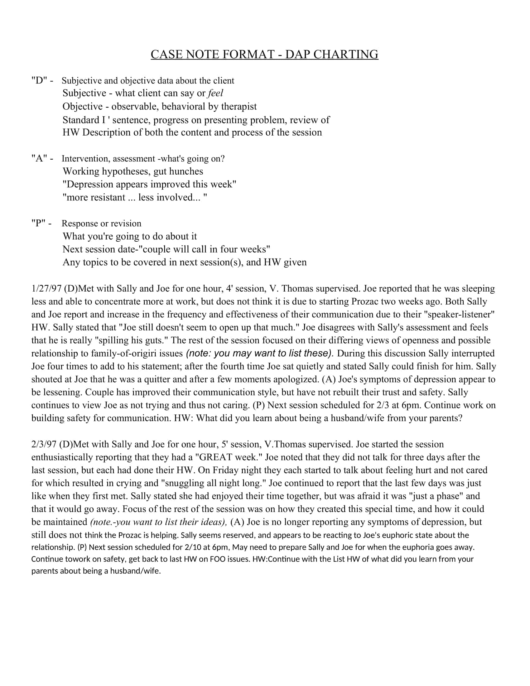 Free Printable DAP Notes Templates PDF Word Case Management