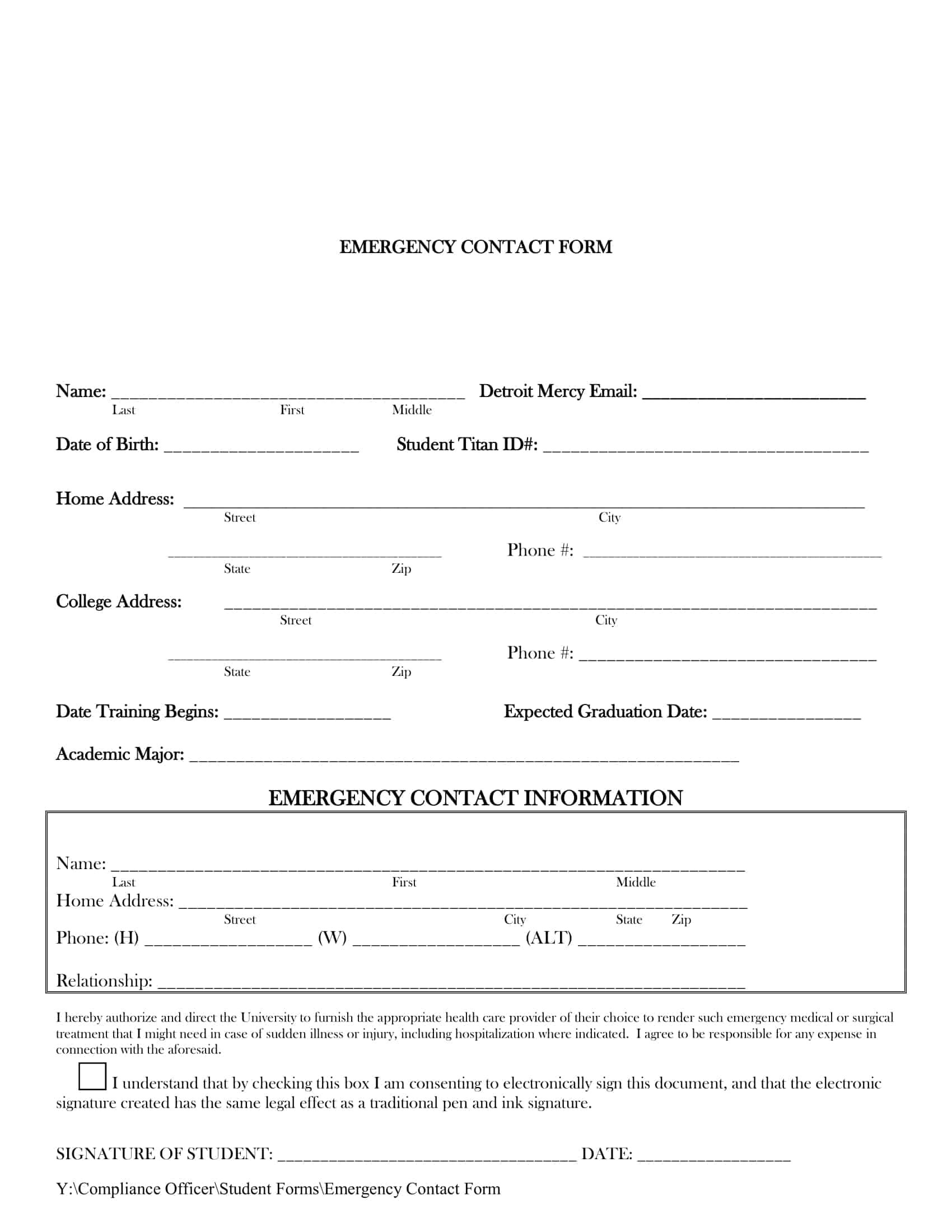 Free Printable Emergency Contact Form Templates for Employees PDF Word Free Printable Emergency Contact Form Templates for Employees PDF Word