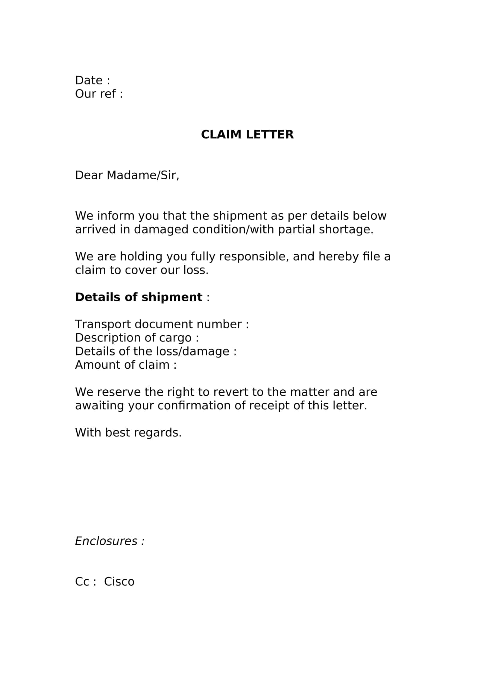 28 Claim Sample Letter MarylinCynan 28 Claim Sample Letter MarylinCynan