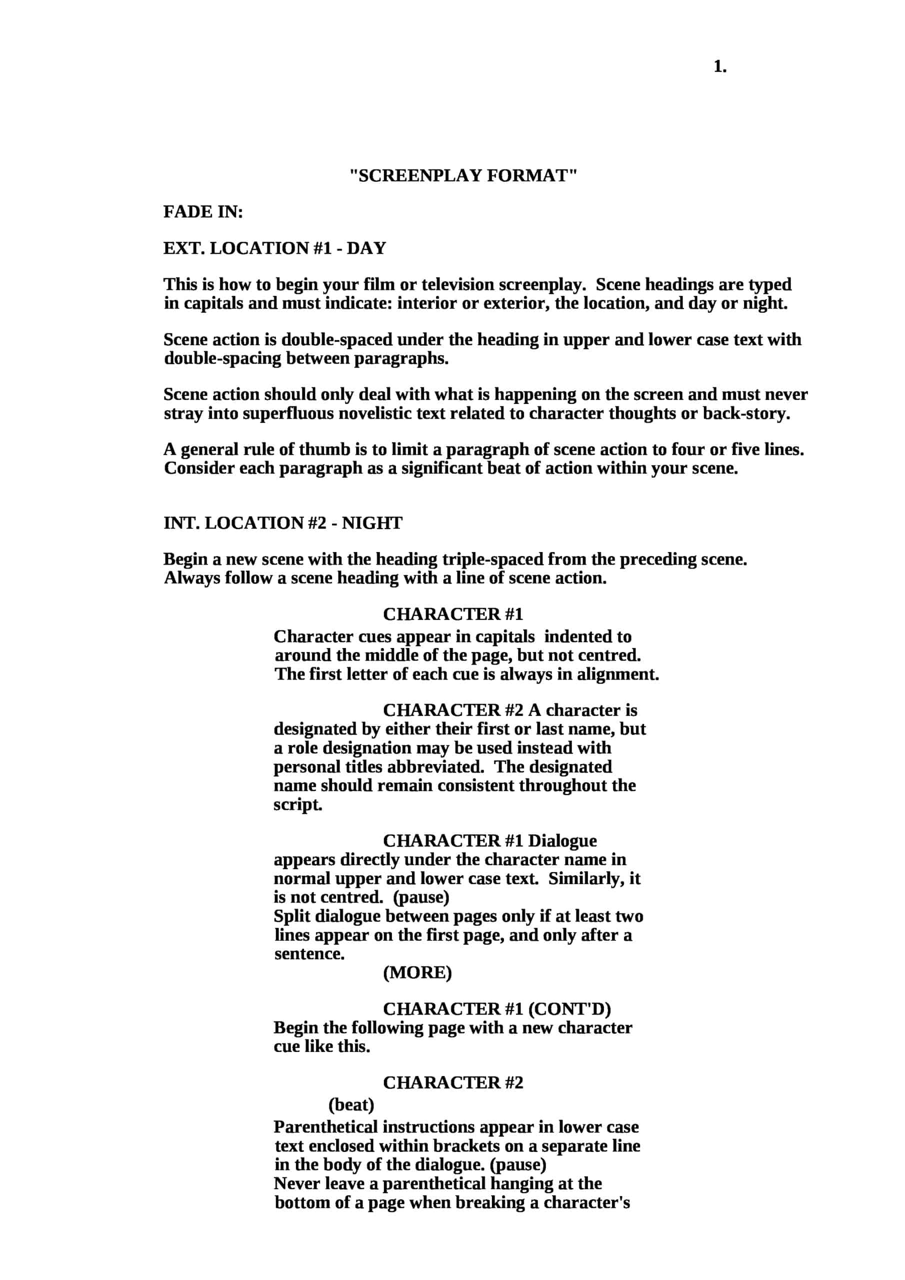 Free Printable Screenplay Templates Word PDF Free Printable Screenplay Templates Word PDF
