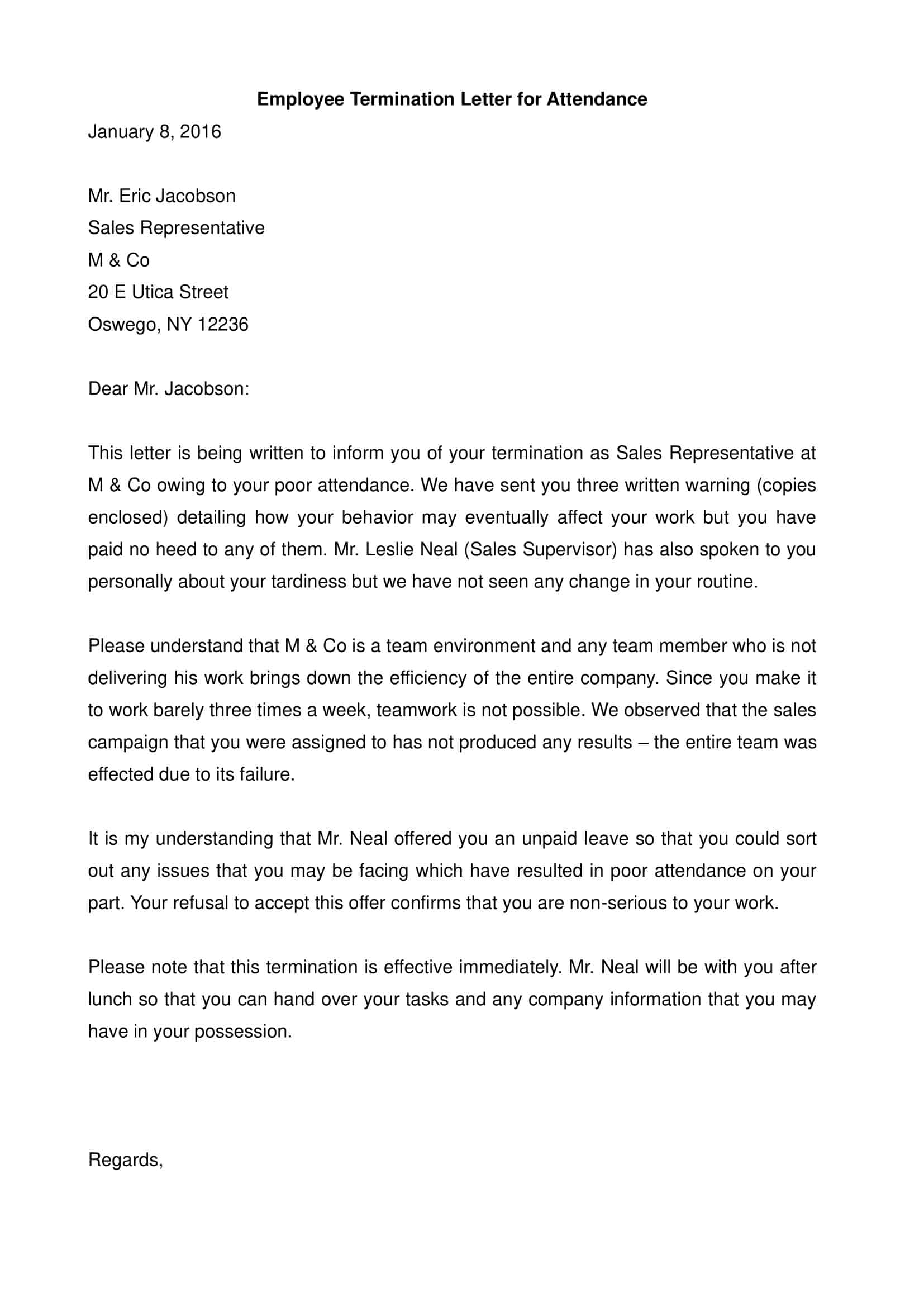 Free Printable Termination Letter Templates Word PDF Employee free-printable-termination-letter-templates-word-pdf-employee