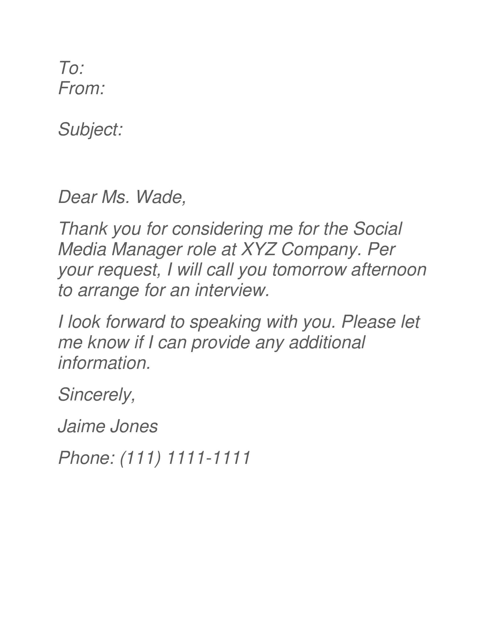 Free Printable Interview Acceptance Email Templates Reply Sample
