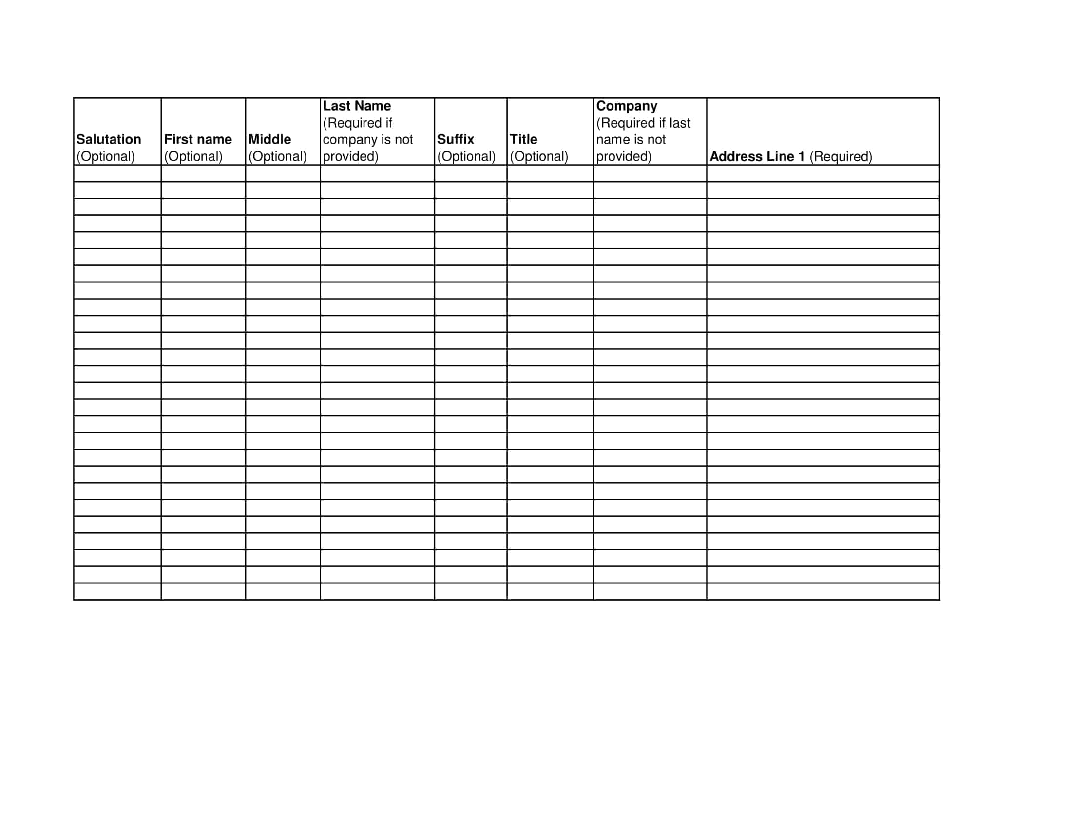 Free Printable Email List Templates PDF Word Excel 