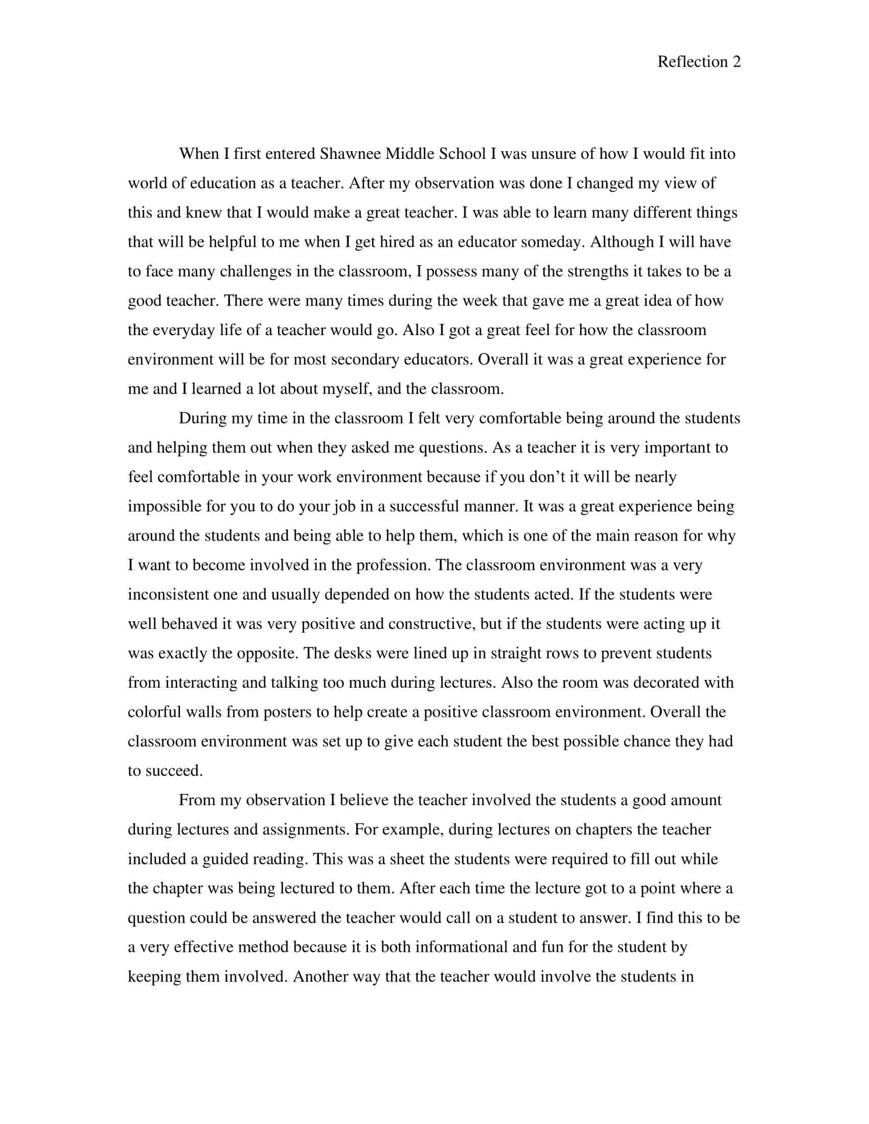 Free Printable Reflective Essay Templates Word PDF Free Printable Reflective Essay Templates Word PDF