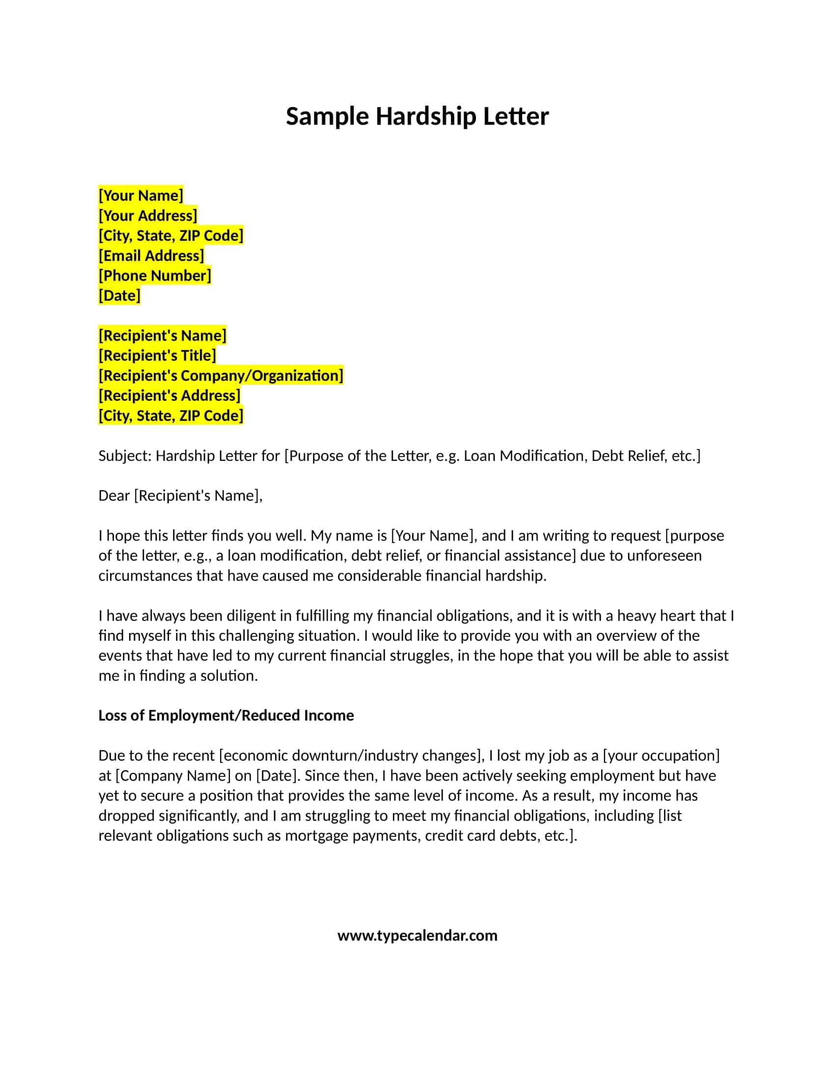 Hardship Letter Format Writing A Financial Hardship Letter Checklist Hardship Letter Format Writing A Financial Hardship Letter Checklist