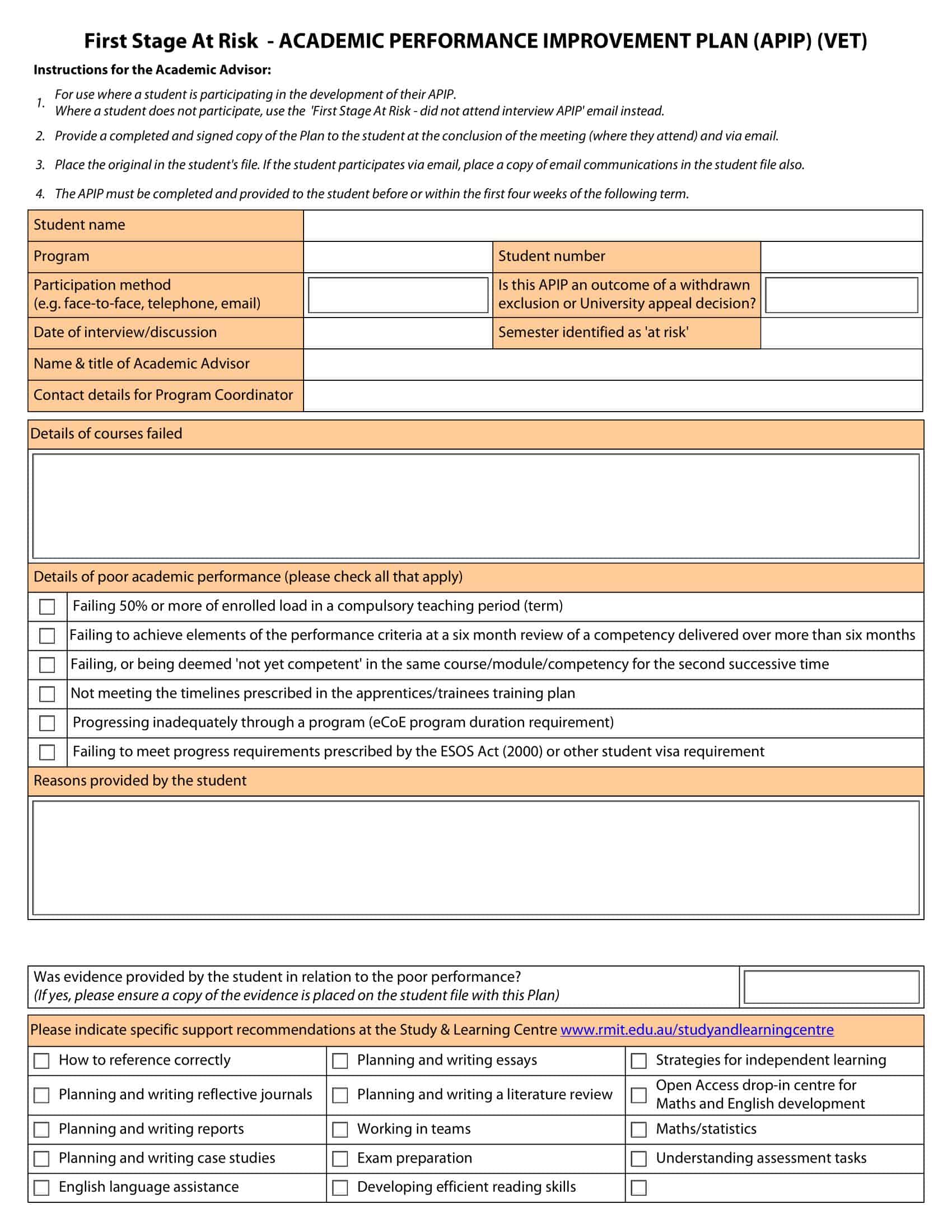 Free Printable Performance Improvement Plan Templates Excel PDF Word Free Printable Performance Improvement Plan Templates Excel PDF Word