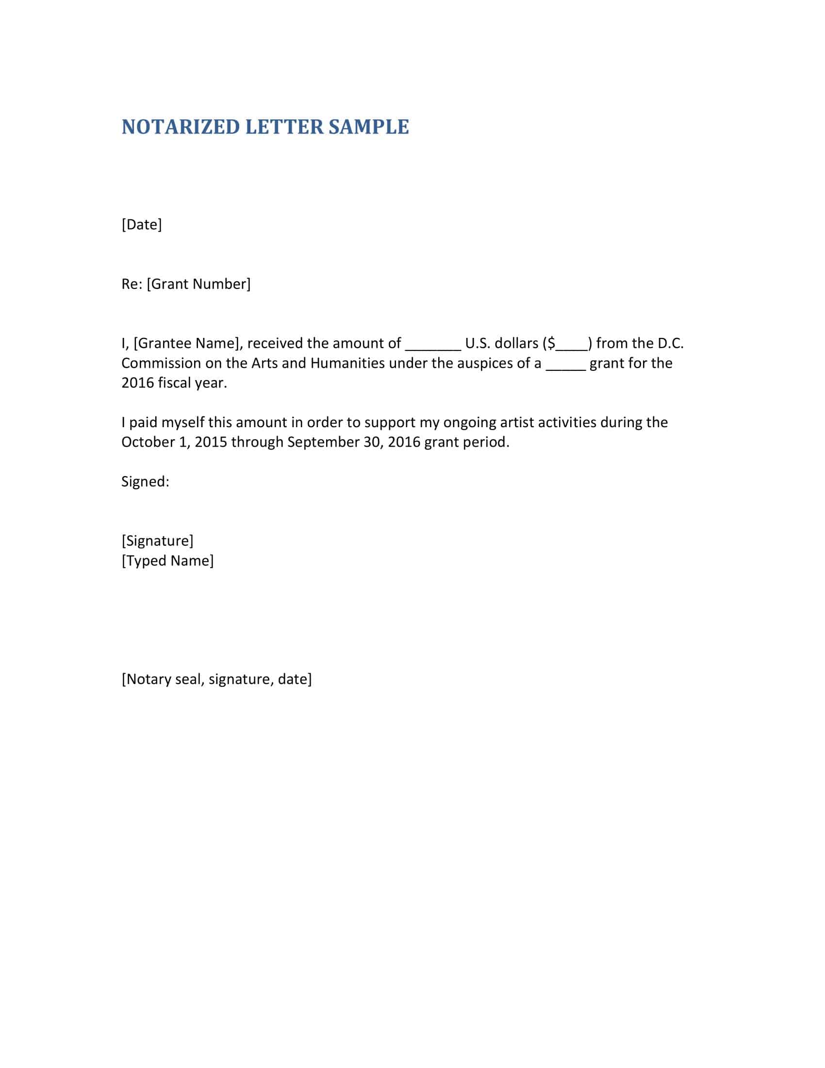 Free Printable Notarized Letter Templates Word PDF Free Printable Notarized Letter Templates Word PDF