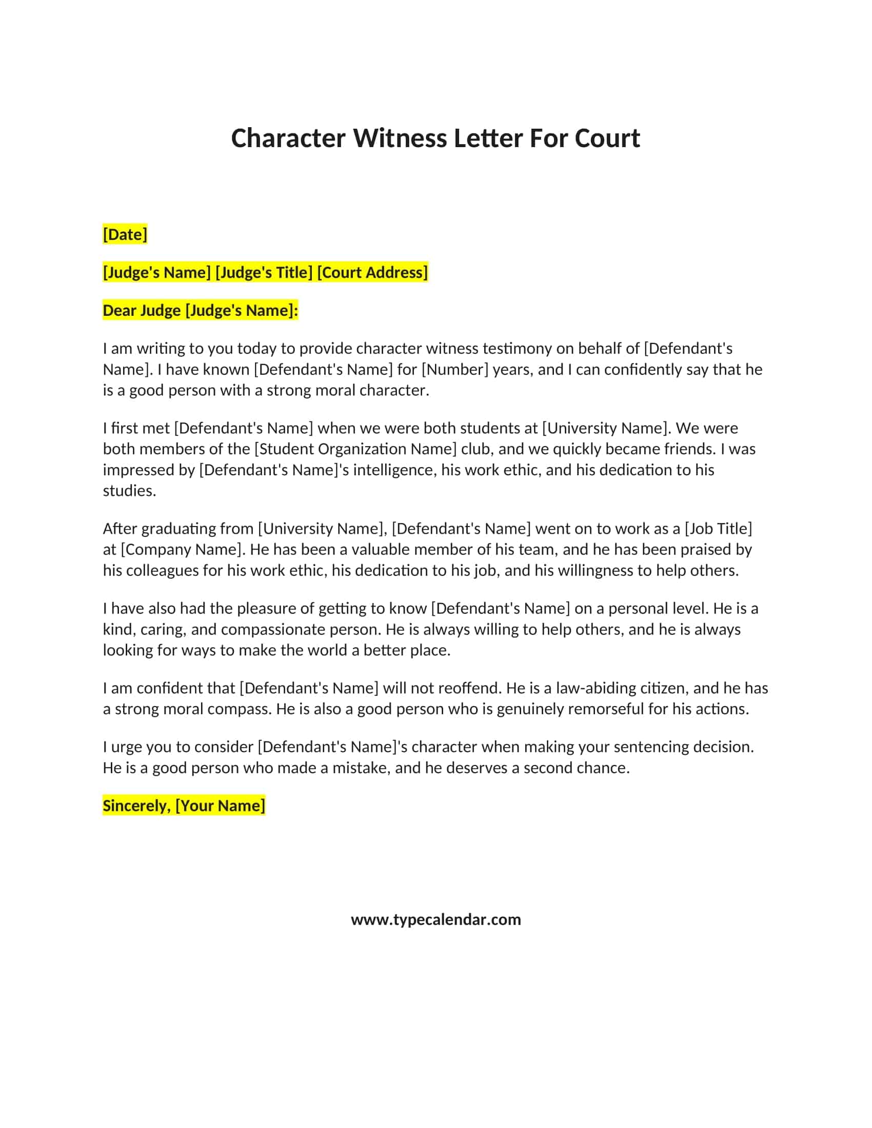 Good Moral Character Letter For Court Lovely Family M Vrogue co