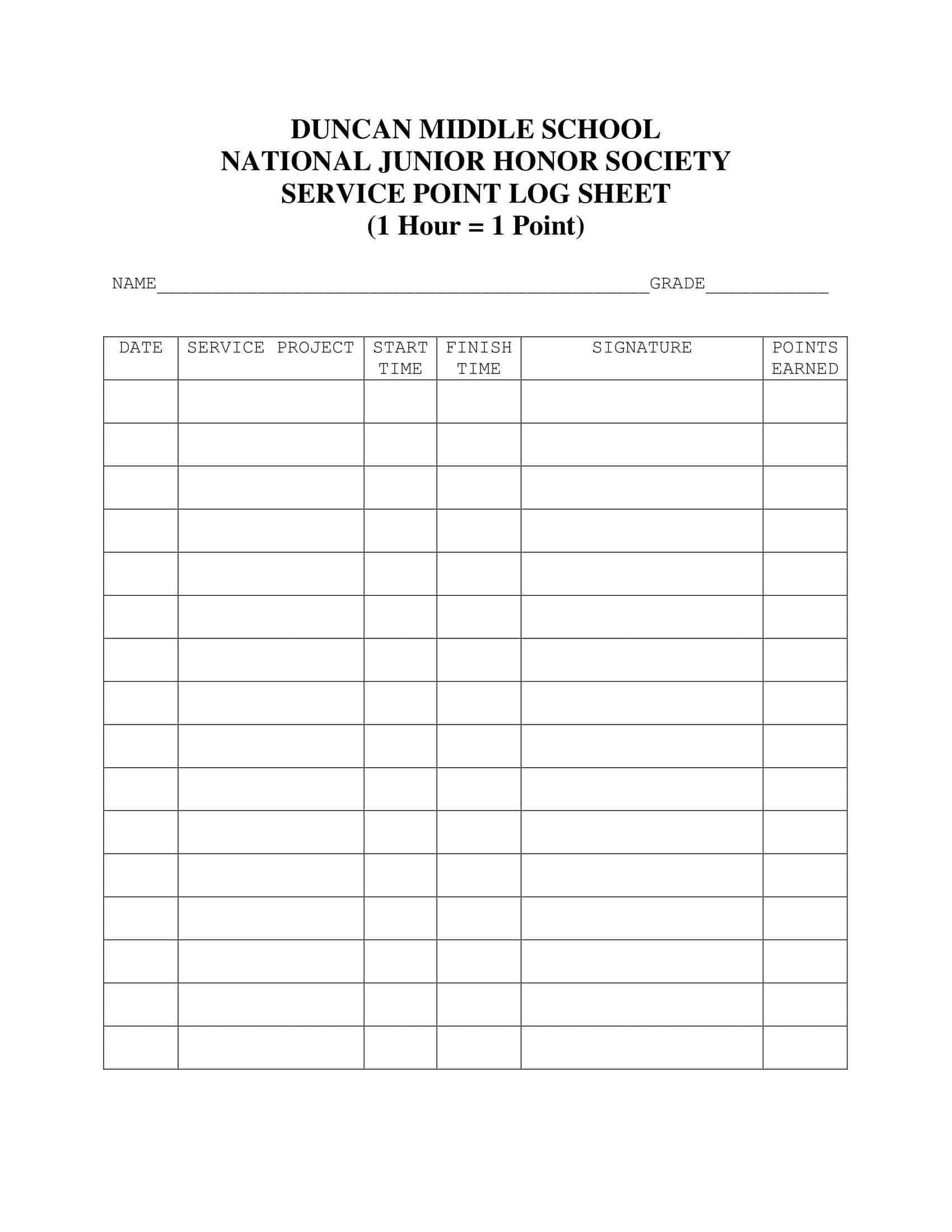 Free Printable Log Sheet Templates Excel Word Drivers Film