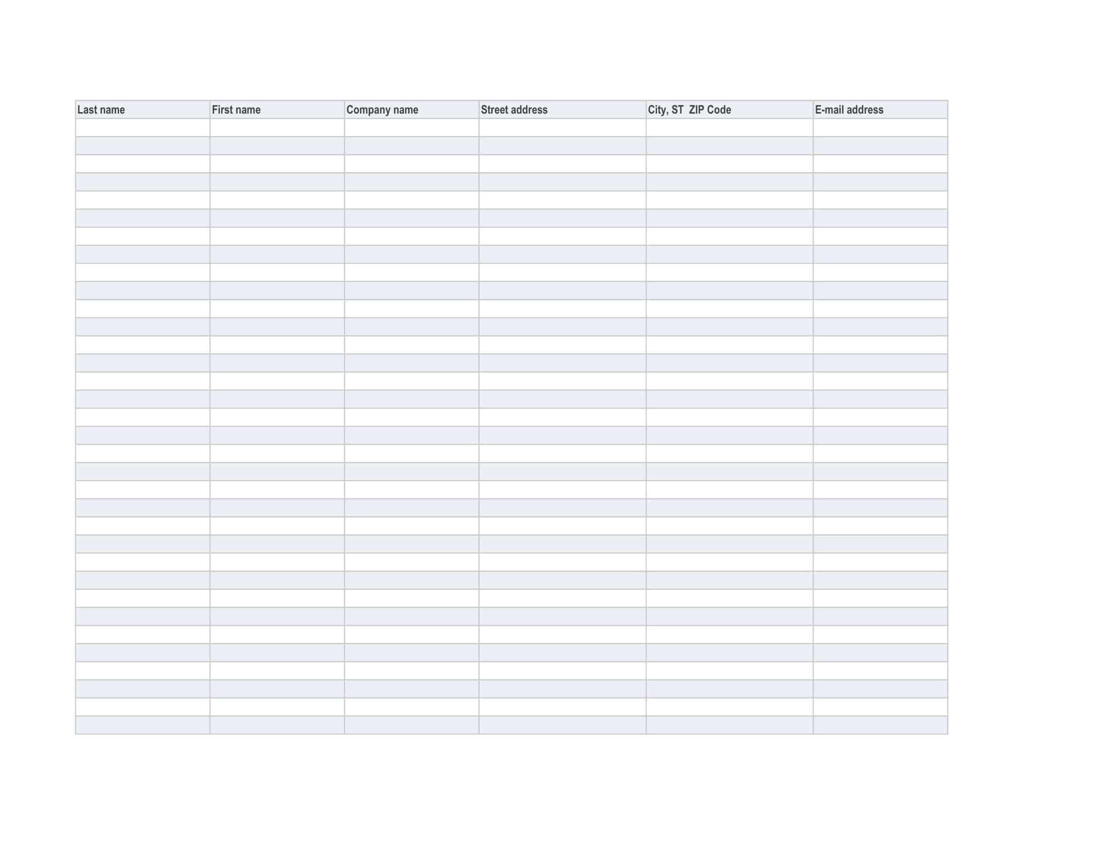 Free Printable Email List Templates Mailing List Sign Up PDF 