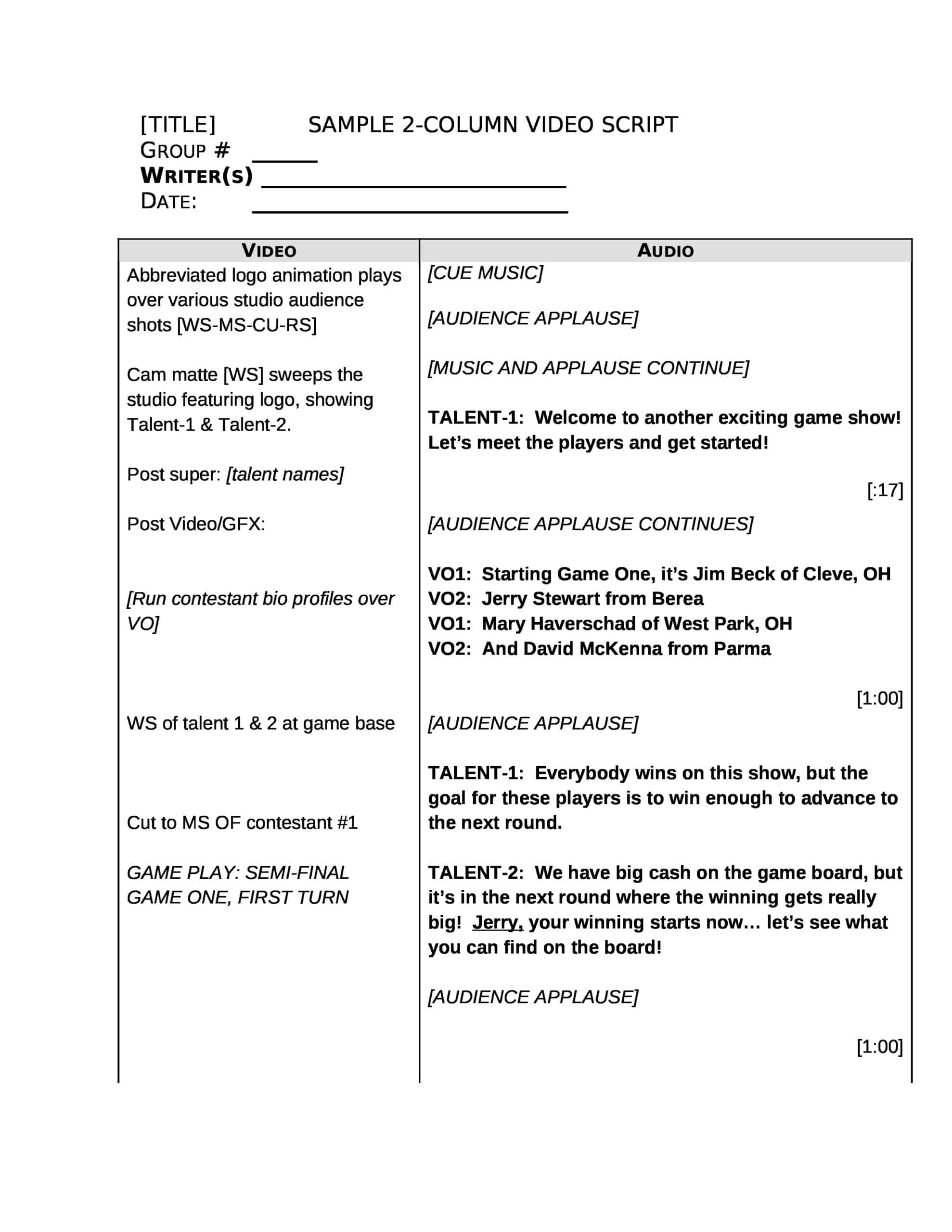 Free Printable Screenplay Templates Word PDF 