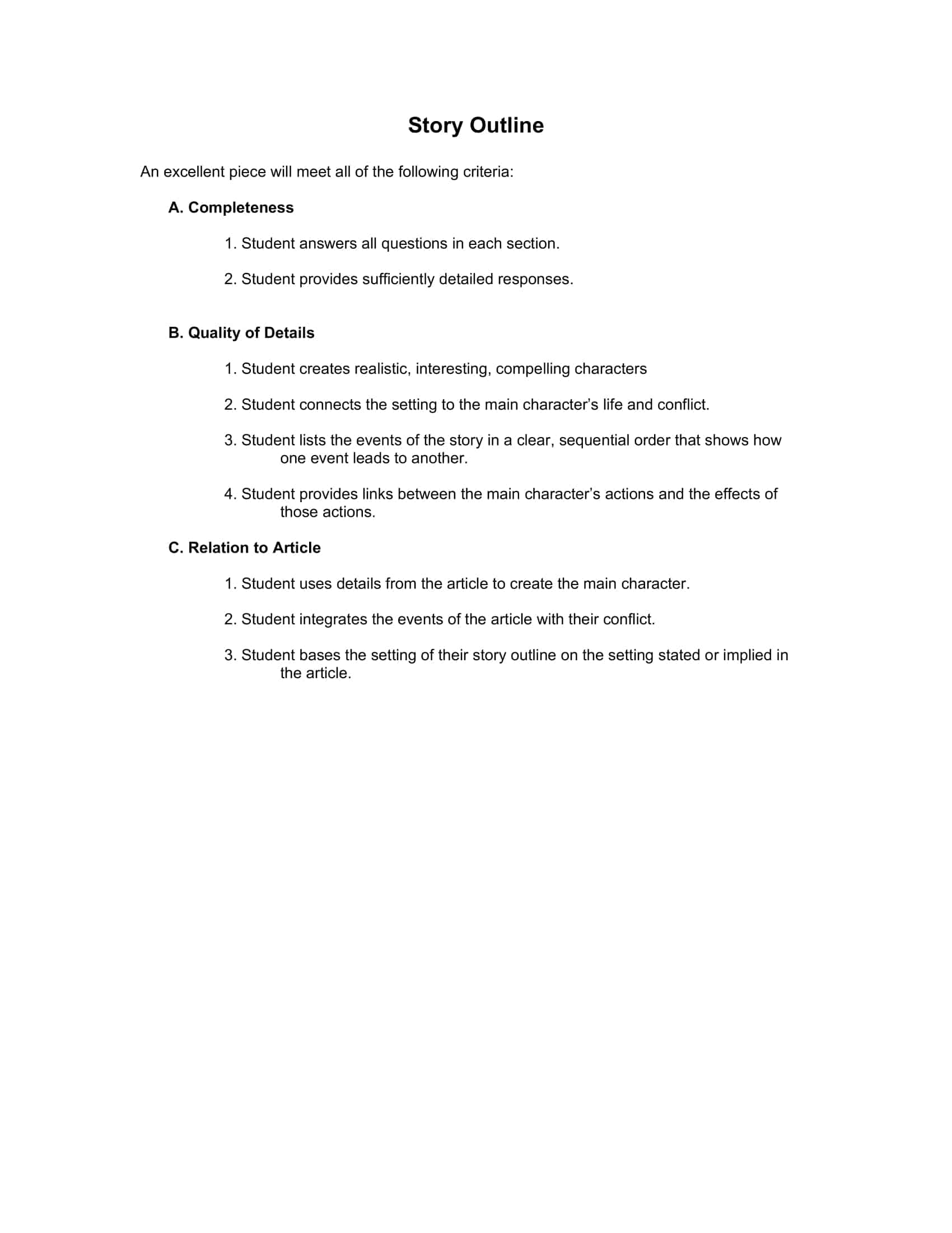 Free Printable Story Outline Templates PDF Word Excel Examples Free Printable Story Outline Templates PDF Word Excel Examples