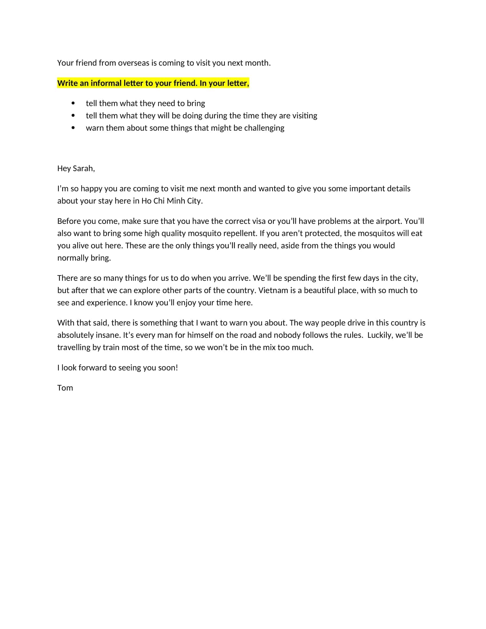 Free Printable Informal Letter Templates [word Pdf] Blank Example