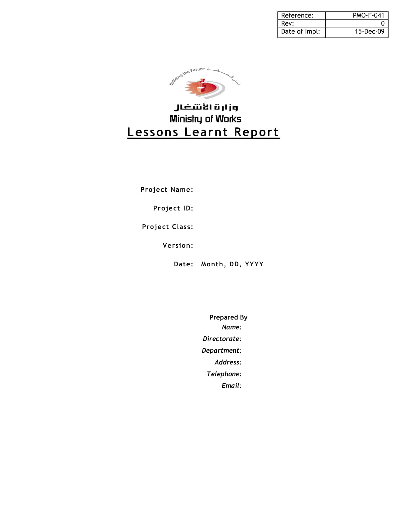Free Printable Lessons Learned Templates Excel PDF Word Project Example Free Printable Lessons Learned Templates Excel PDF Word Project Example