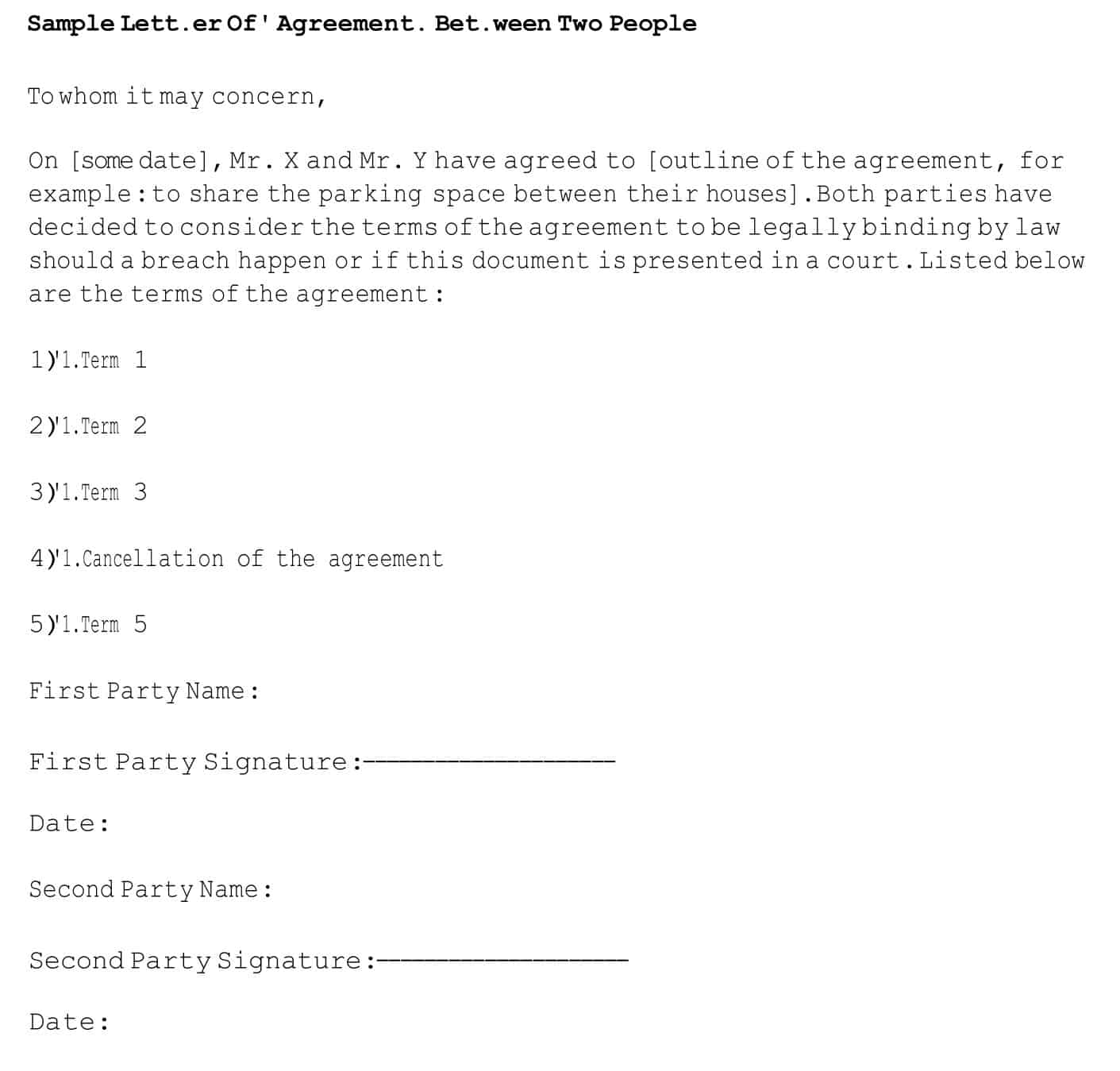 Free Printable Letter Of Agreement Templates Word PDF For Payment free-printable-letter-of-agreement-templates-word-pdf-for-payment