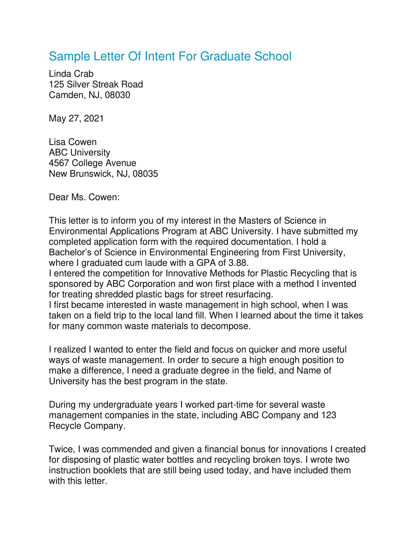 Letter Of Intent For Graduate School Template Prntbl Letter Of Intent For Graduate School Template Prntbl