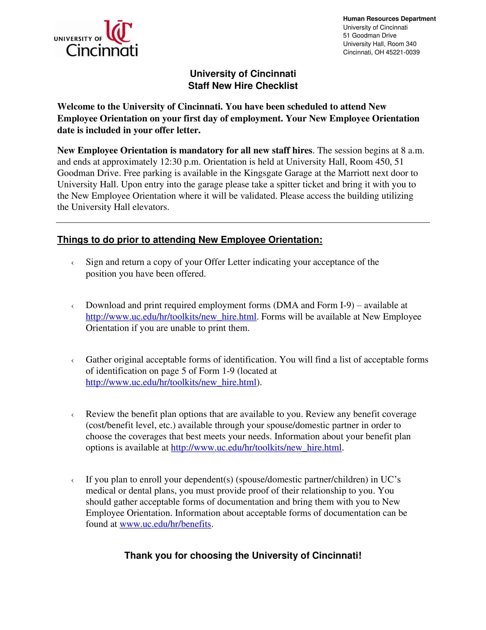 Free Printable New Hire Checklist Templates [PDF, Excel, Word]