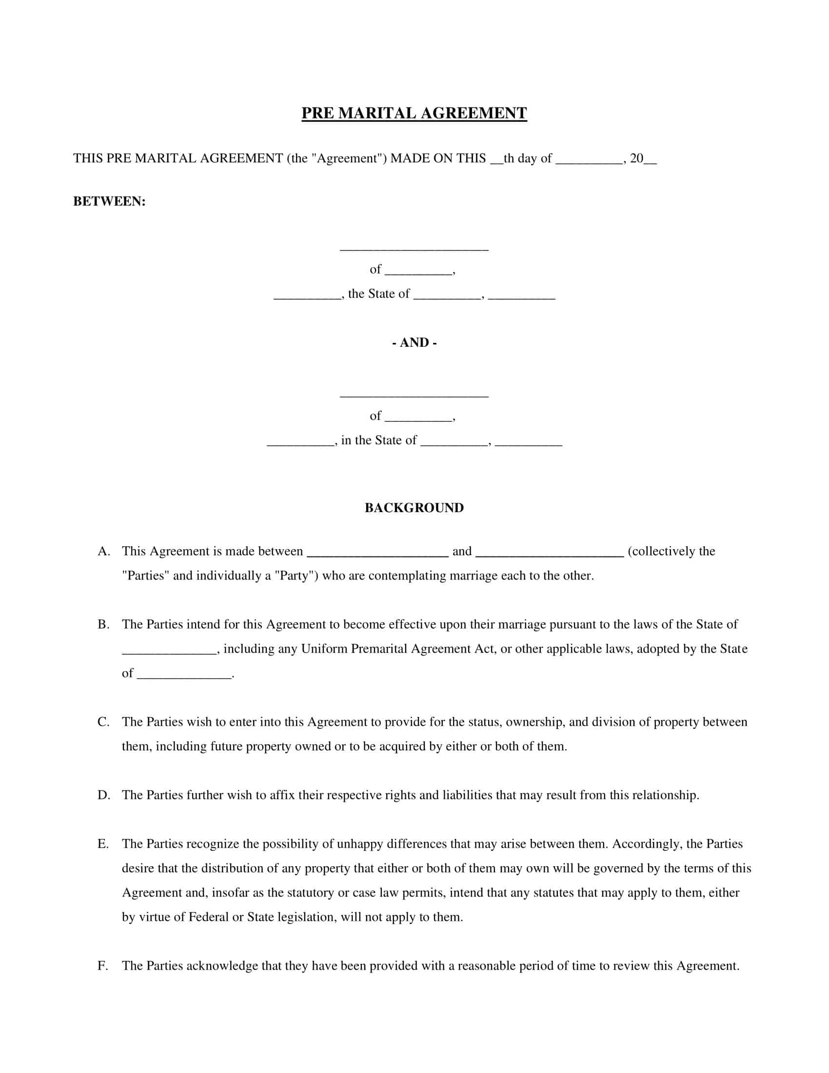 Free Printable Cohabitation Agreement Templates Word Pdf