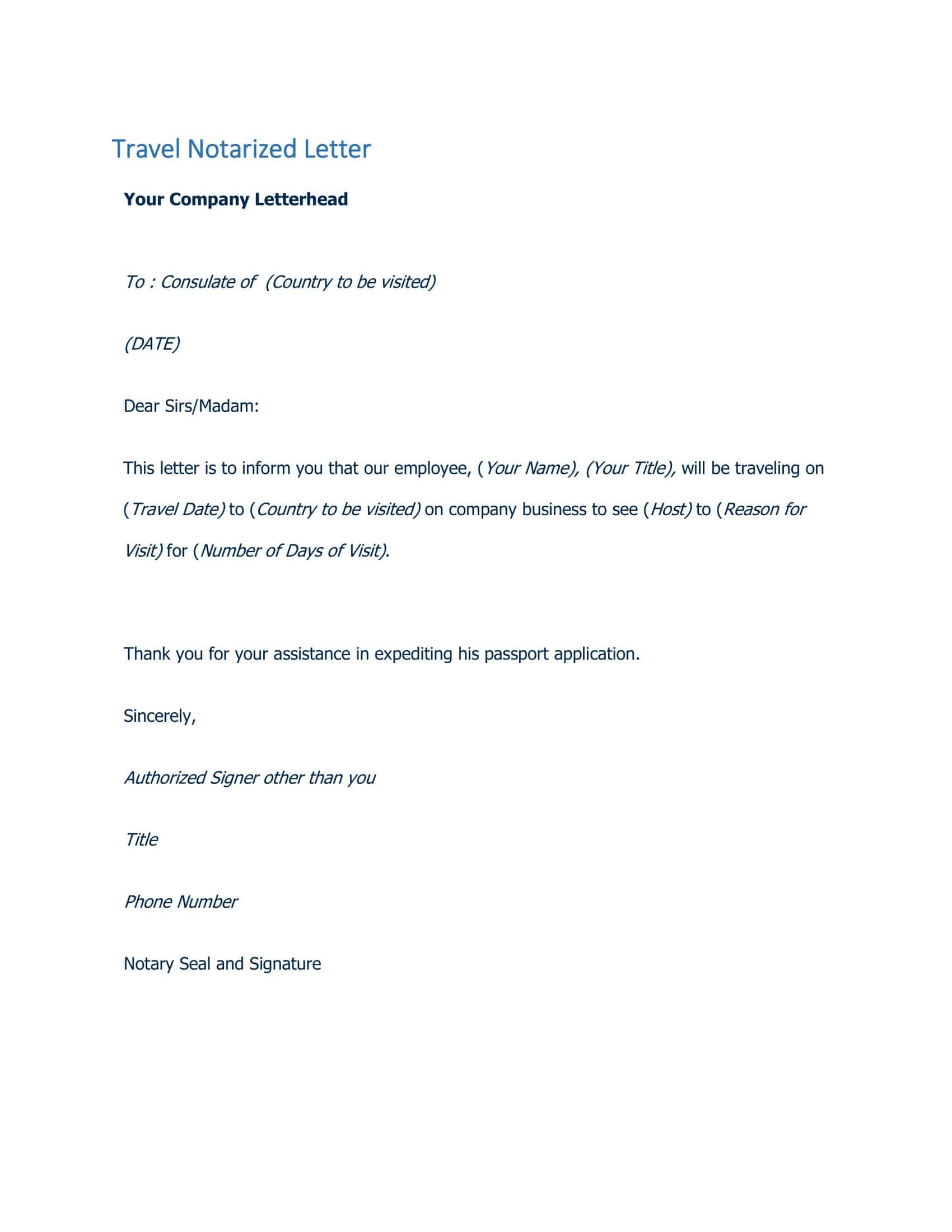 Free Printable Notarized Letter Templates Word PDF Free Printable Notarized Letter Templates Word PDF
