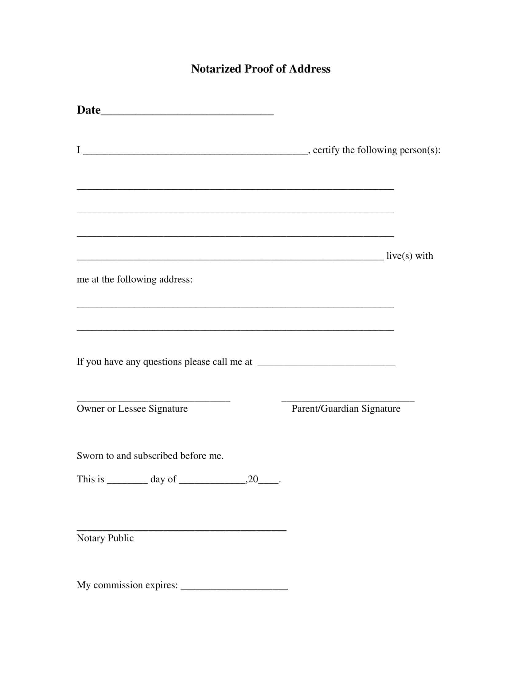 Free Printable Notarized Letter Template Customize And Download Now PDF 