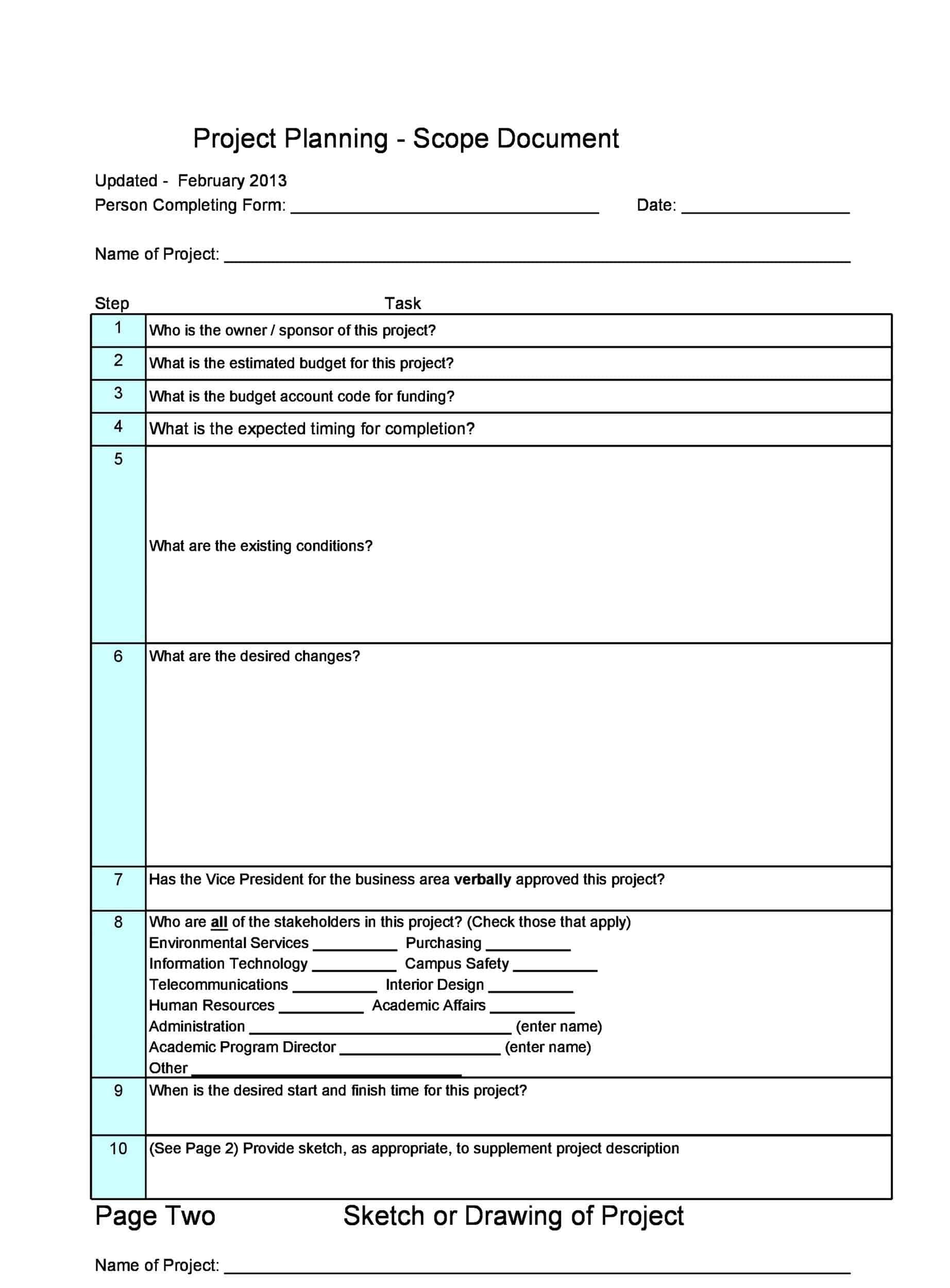 Free Printable Project Scope Templates Word Excel PDF Example Free Printable Project Scope Templates Word Excel PDF Example