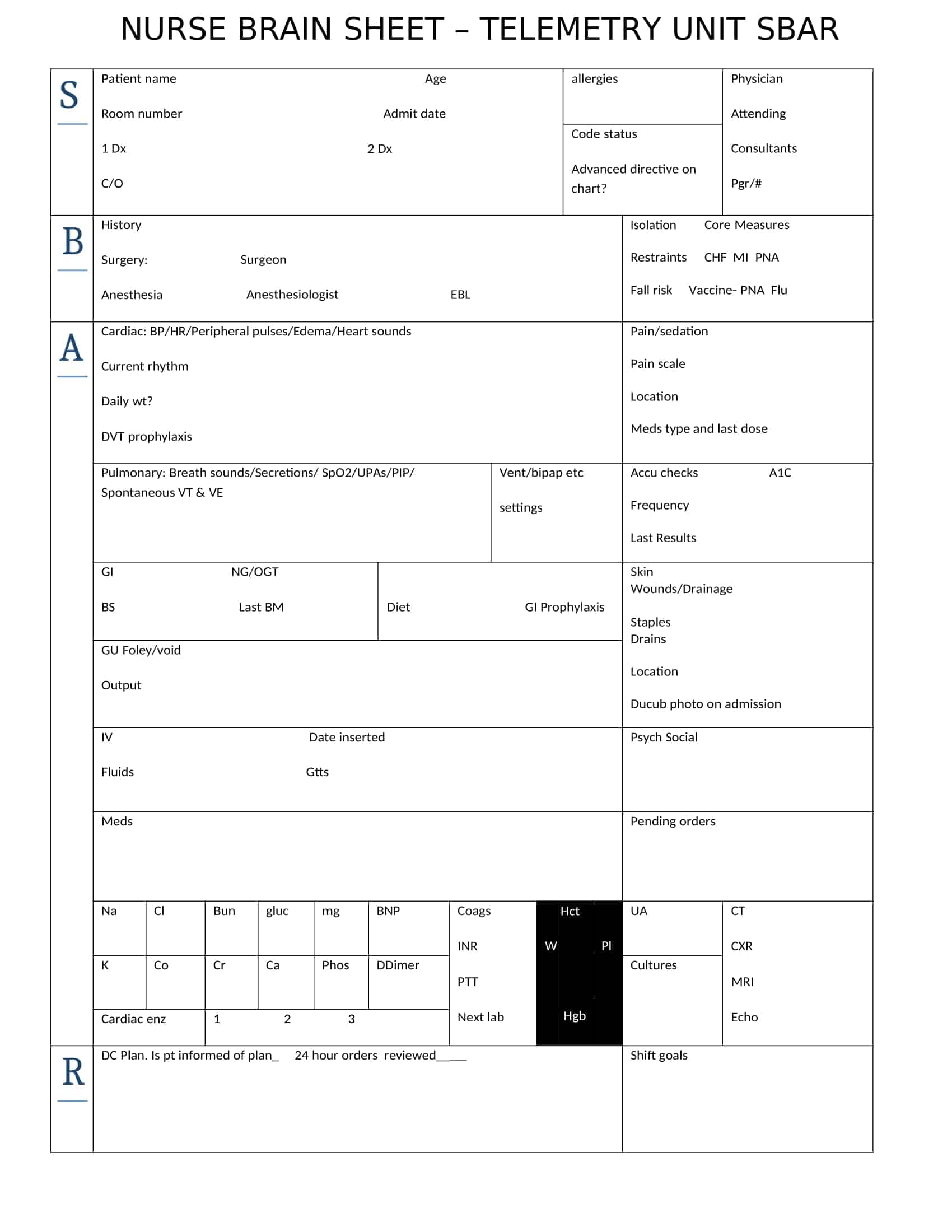 Sbar Nursing Template Vrogue co