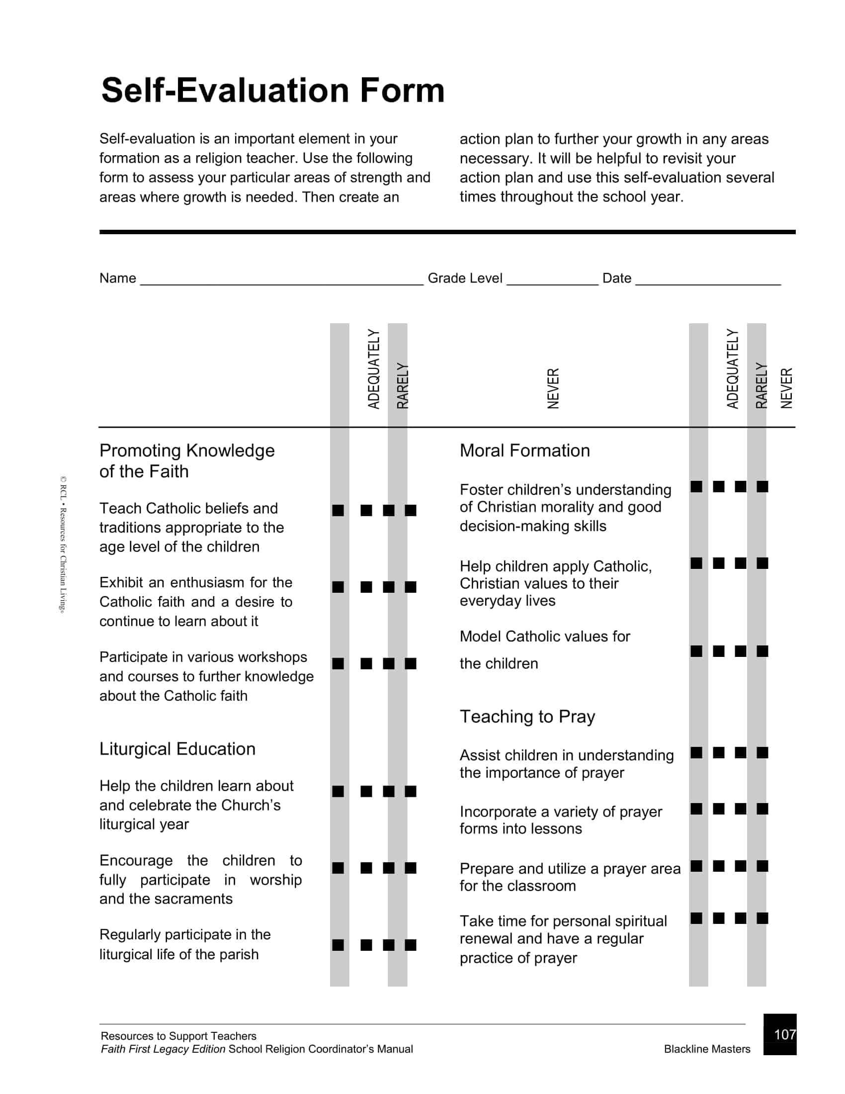 Self Evaluation Template For Students Self Evaluation Template For Students
