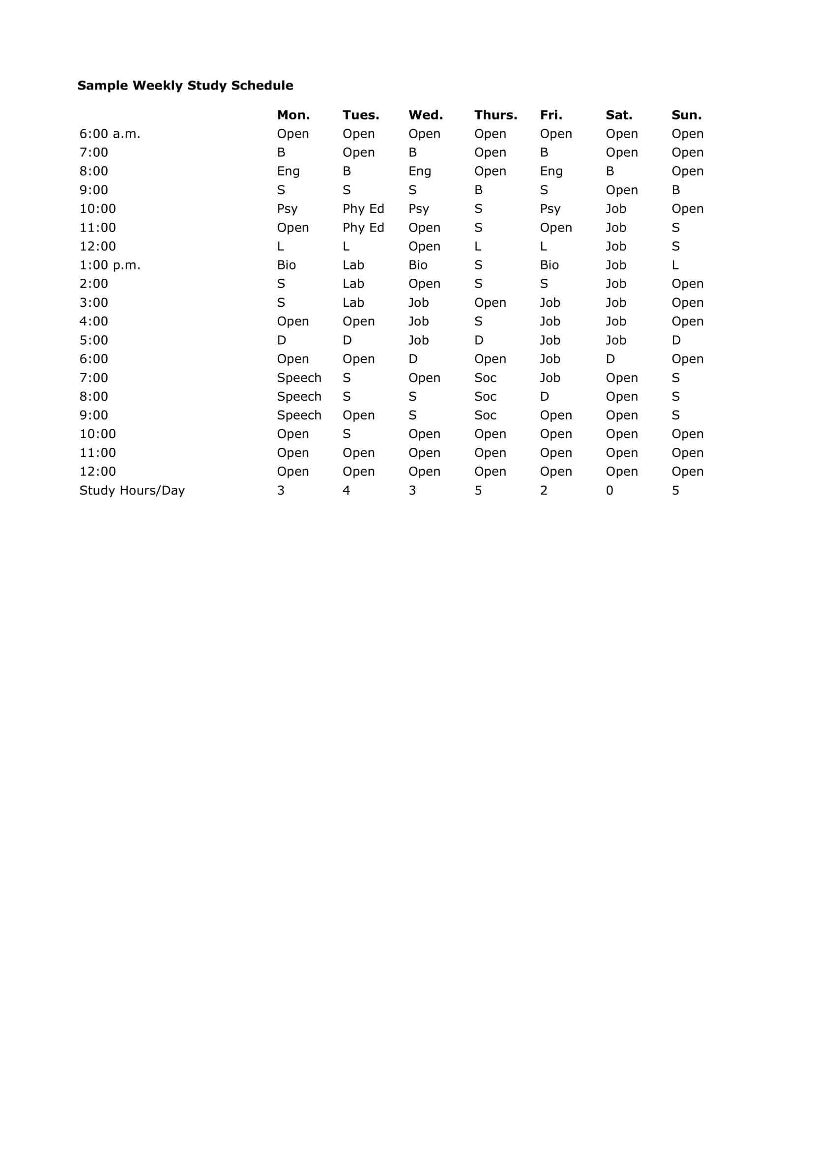 47 Free Printable Study Plan Templates Word Excel PDF 