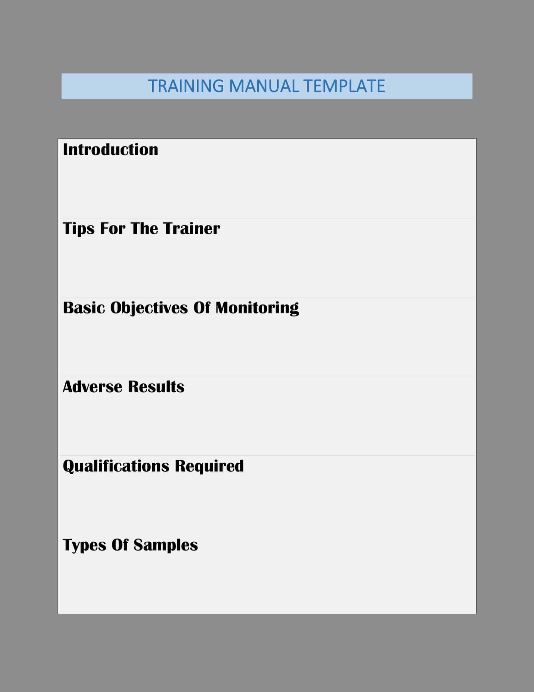 Free Printable Training Manual Templates Word PDF Free Printable Training Manual Templates Word PDF